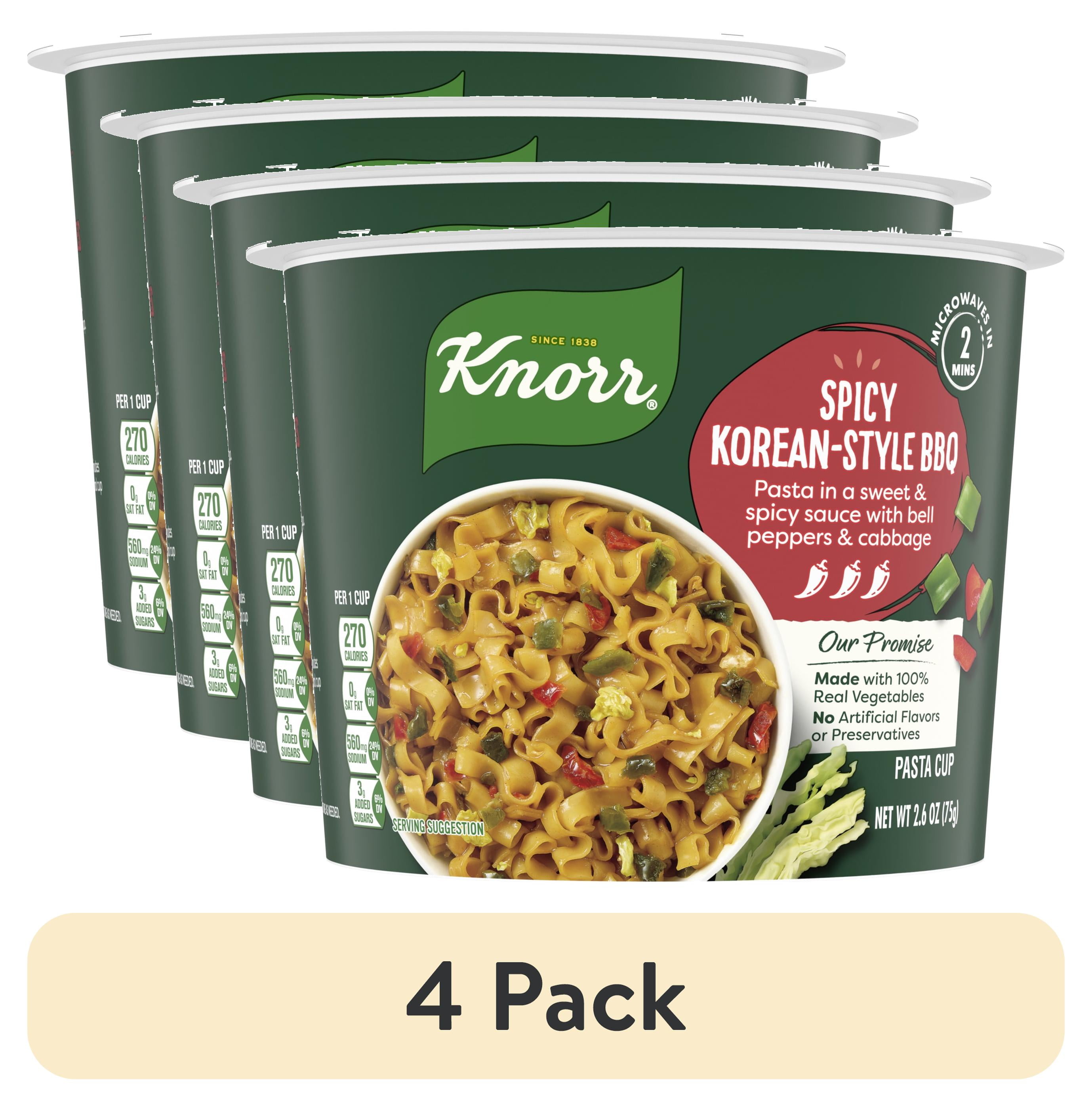 (4 pack) Knorr Pasta Sides No Artificial Flavors Spicy Korean-Style BBQ ...