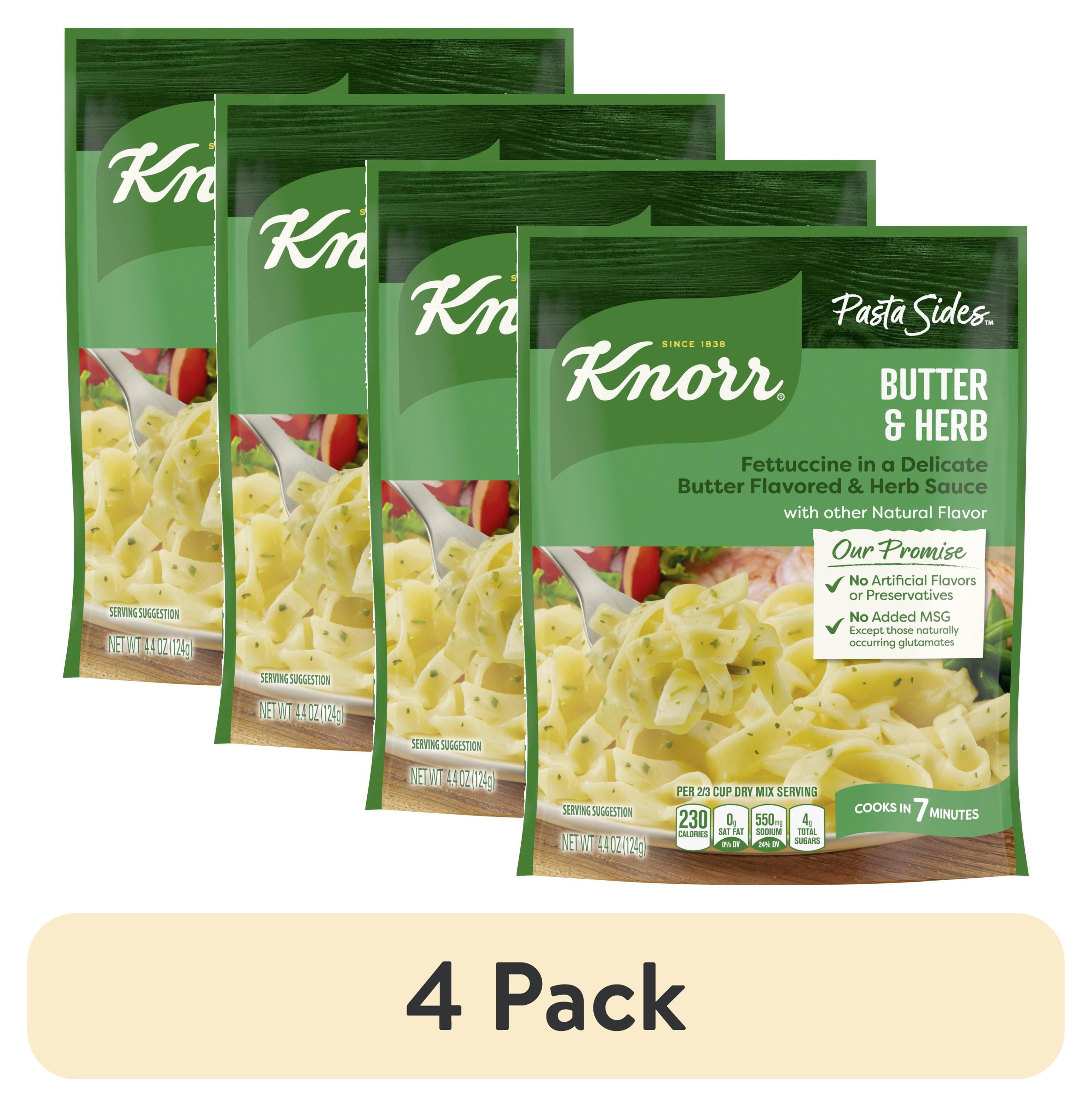 4 Pack Knorr Pasta Sides Butter And Herb Fettuccine Cooks In 7 Minutes 44 Oz