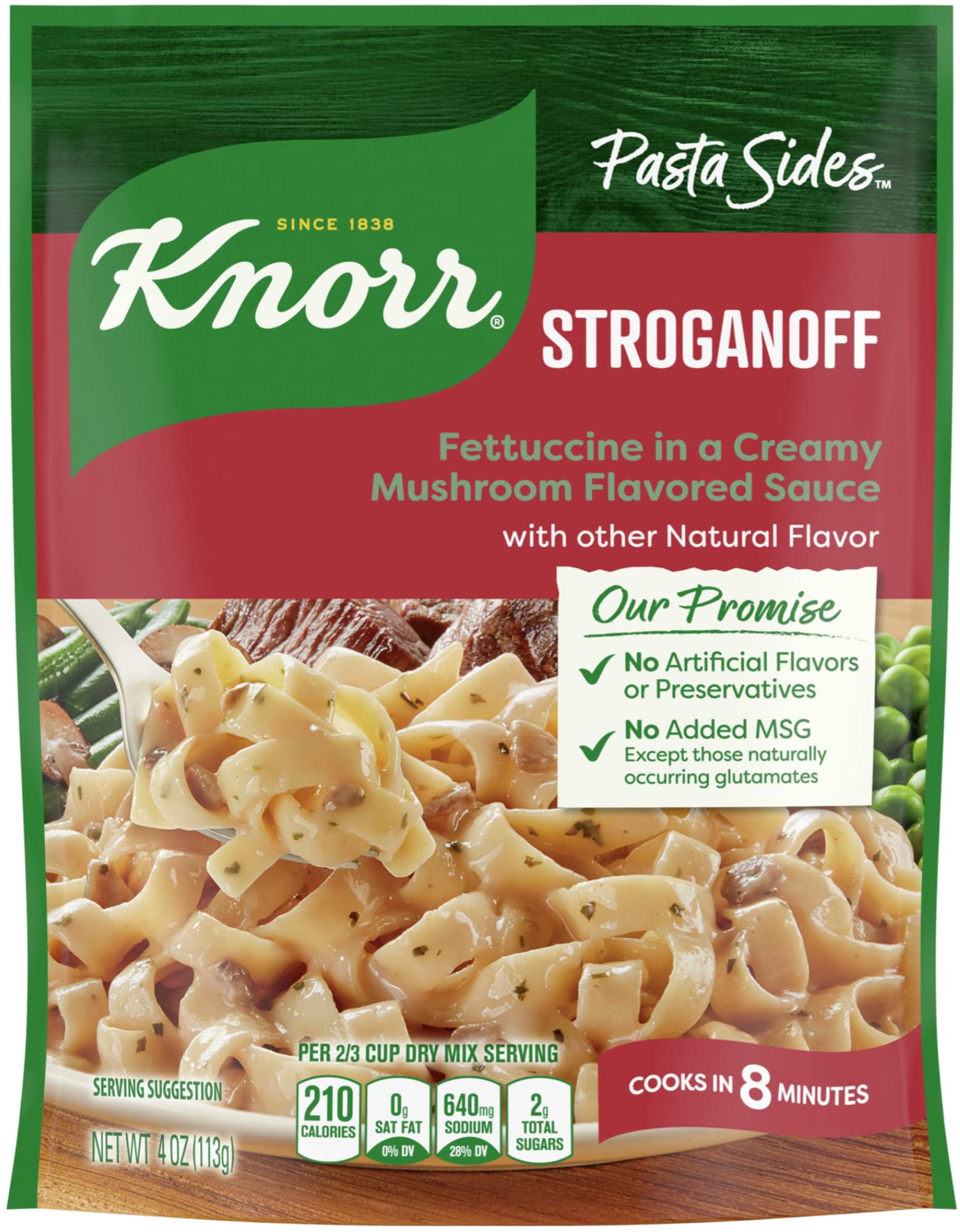 Knorr No Artificial Flavors Stroganoff Mushroom Fettuccine Pasta, 4 oz ...