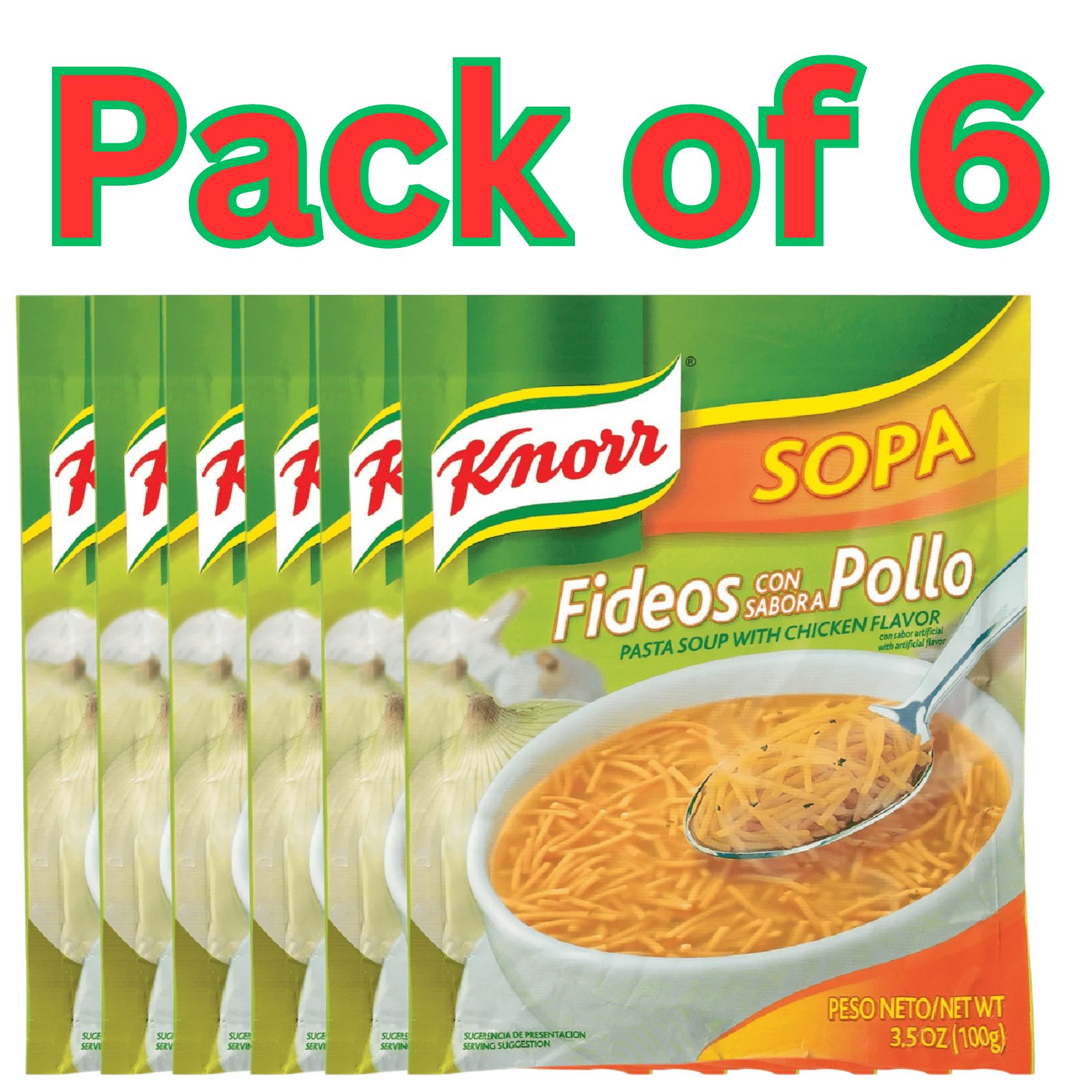 Knorr Pasta Soup Mix with Chicken Flavor, Fideos con Sabor a Pollo, 3.5 ...