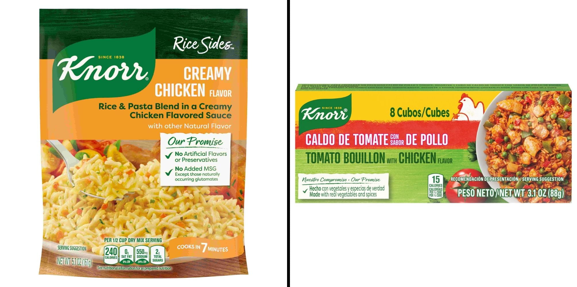 Knorr Rice Sides Creamy Chicken Long Grain Rice 5.7 oz & Knorr Tomato ...