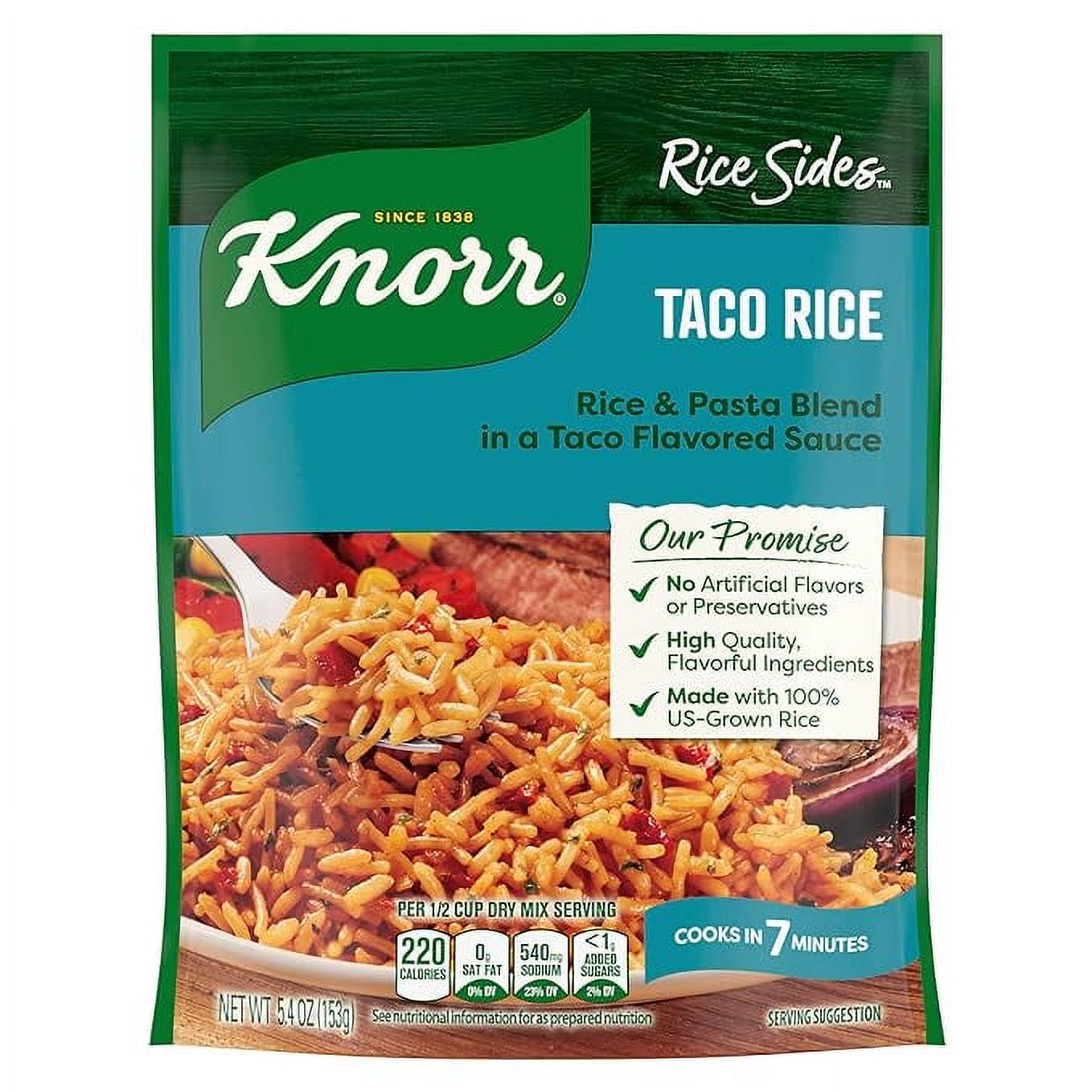 Knorr Rice Sides Taco Rice 5.4 oz, Pack of 4, quick easy side dish ...