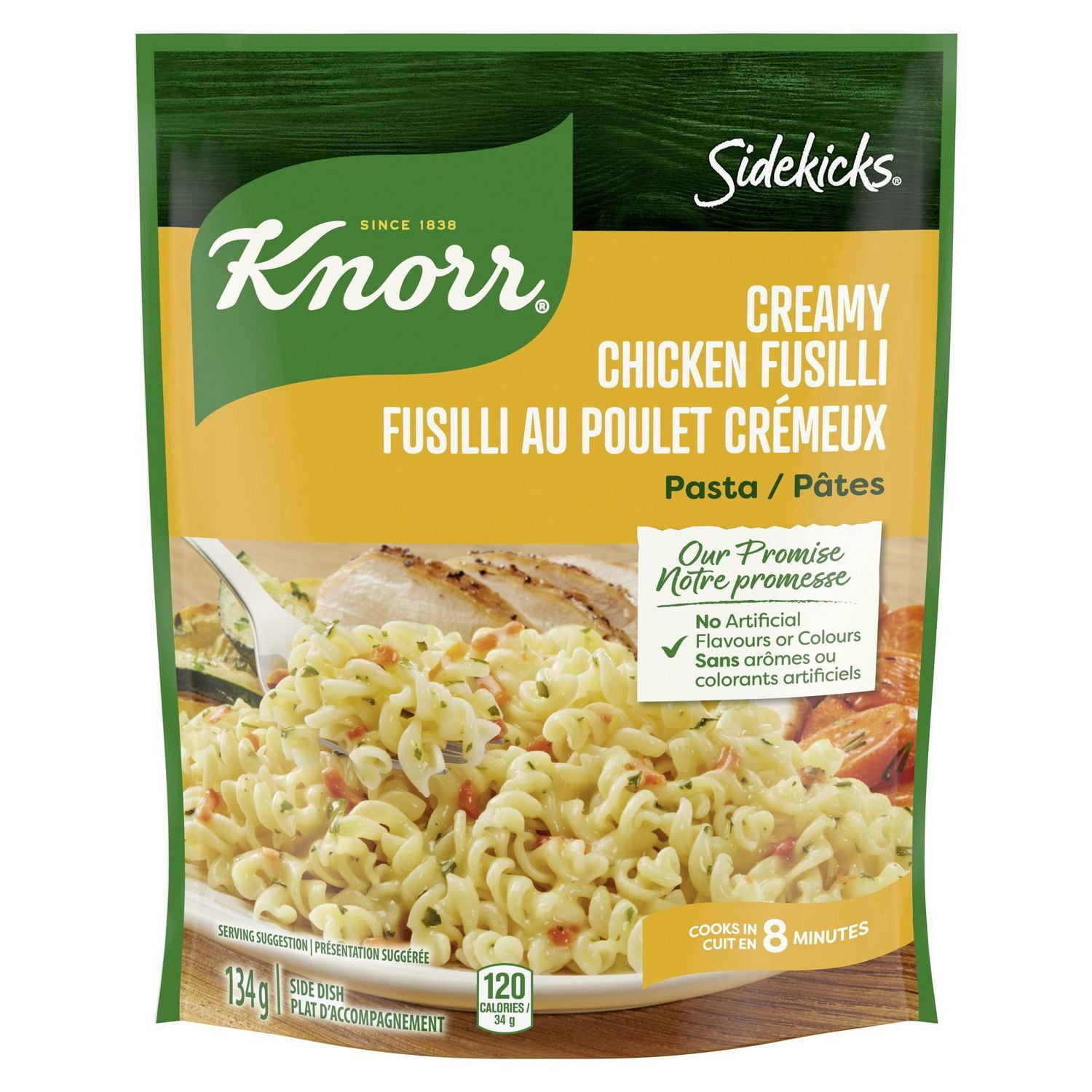Knorr Sidekicks Creamy Chicken Pasta, 134g/4.7oz, Pouch - Walmart.com