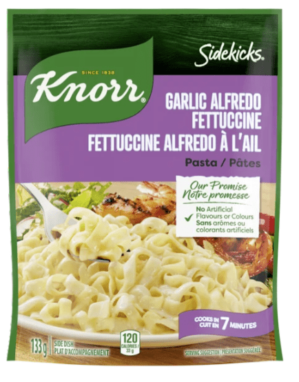 Knorr Sidekicks Garlic Alfredo Fettuccine Pasta, 133g - Walmart.com