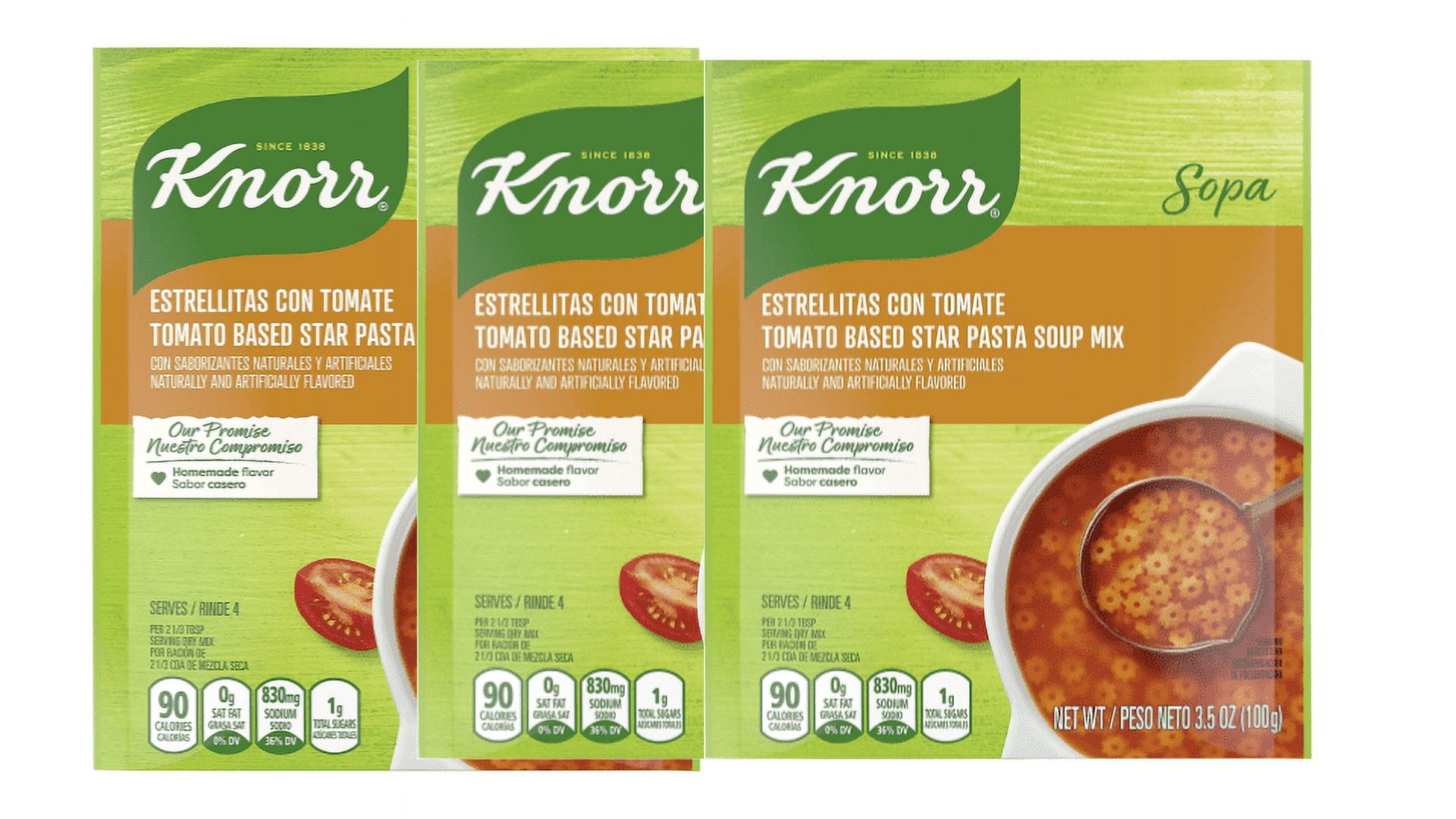 Knorr Dry Packaged Tomato Based Star Pasta Soup Mix, 3.5 oz - Pack of 3 ...