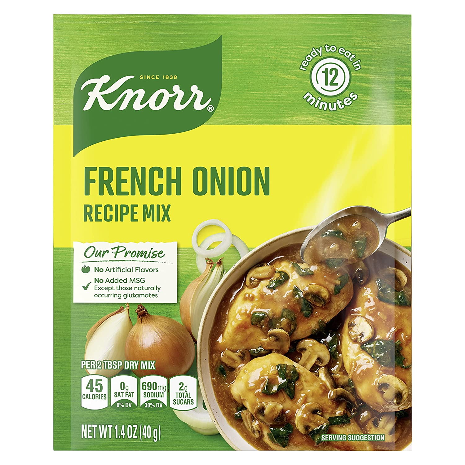 Knorr French Onion Soup Mix Packet, 1.4 oz, Pack of 2, for Soups ...