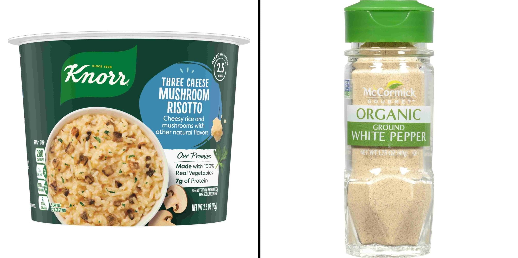 Knorr Three Cheese Mushroom Risotto Rice Cup & McCormick Organic Ground ...