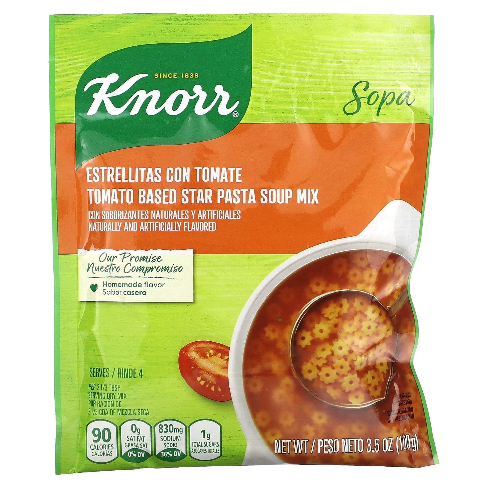 Knorr, Tomato Based Star Pasta Soup Mix, 3.5 oz (100 g) Pack of 4 ...