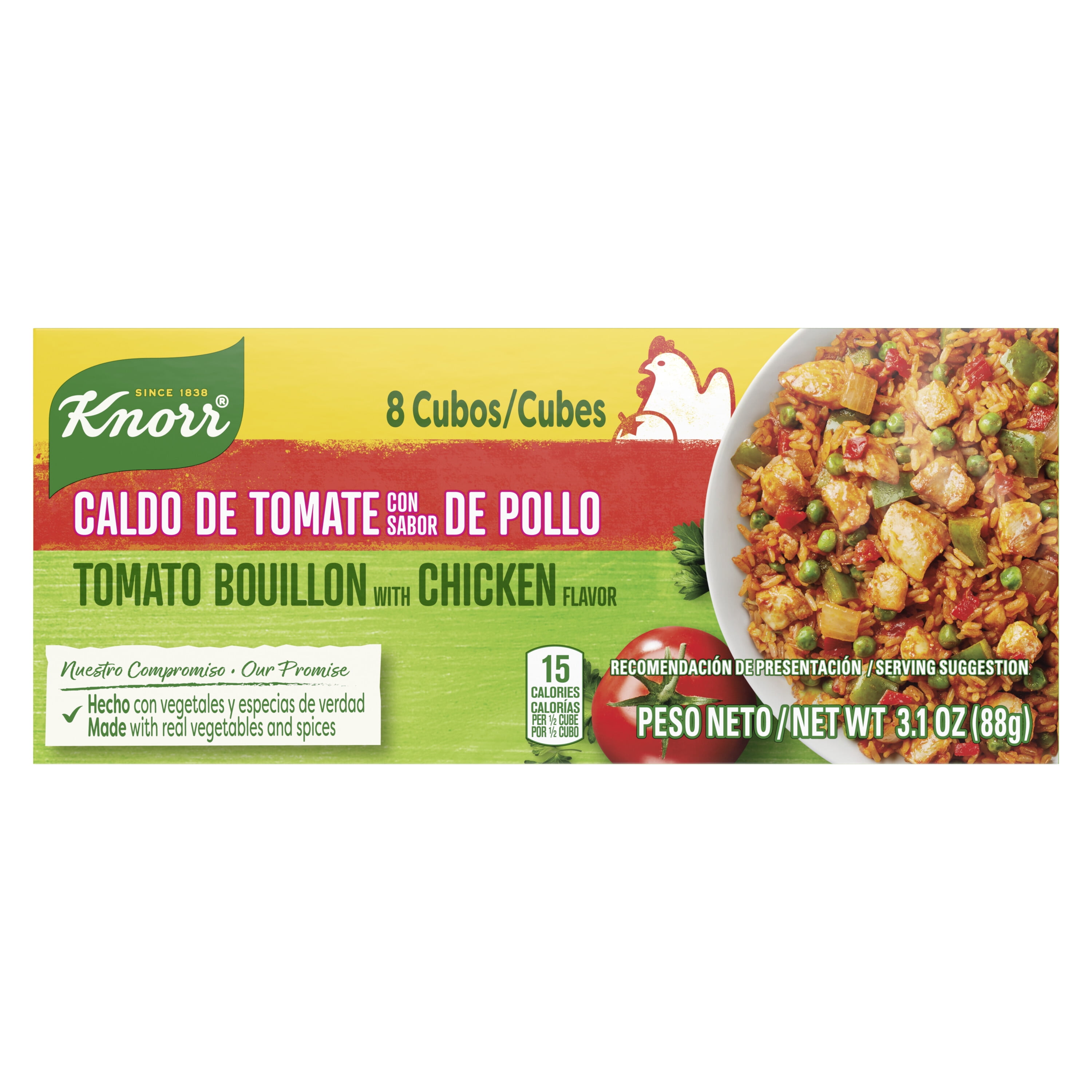 Knorr Tomato with Chicken Flavor Bouillon Cubes 3.1 oz 8 Pack for Soups ...