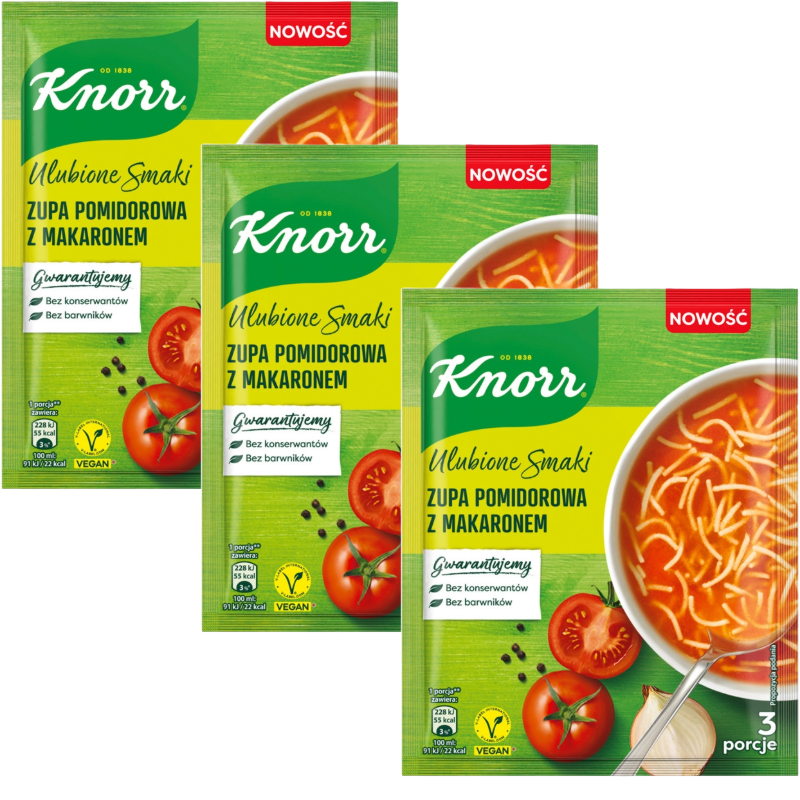 Knorr instant soup TOMATO with Noodles ( Pomidorowa) -Pack of 3/ 9 ...
