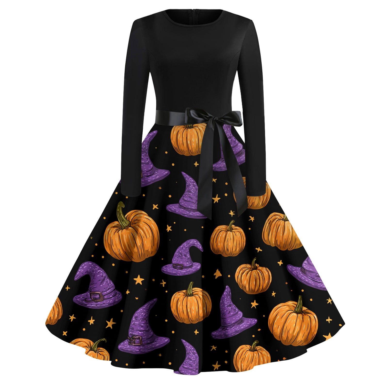 Knosfe Halloween Dress for Women Spooky Ghost Spider 1950s Hepburn ...