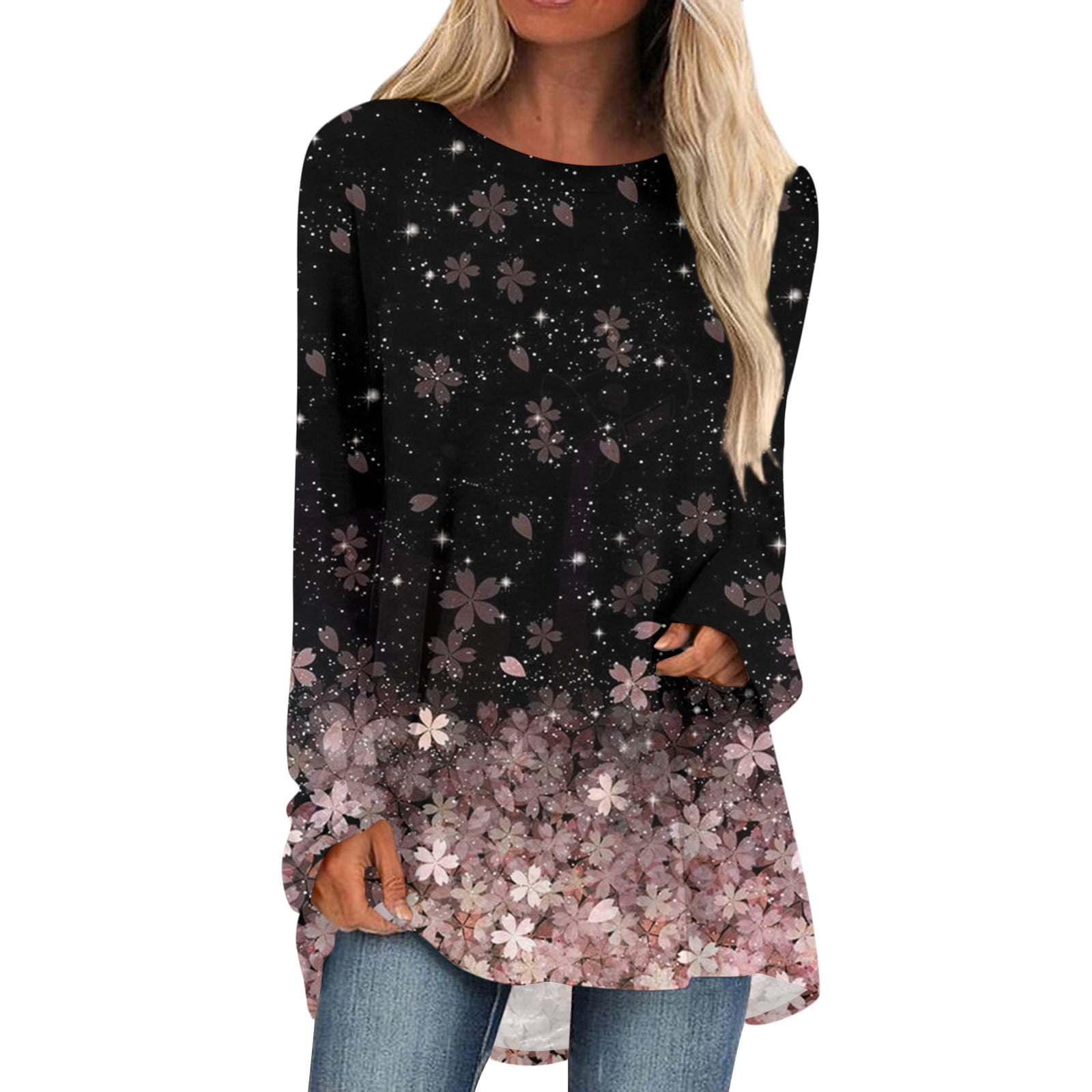 Knosfe Long Tops To Wear with Leggings Plus Size Cute Long Sleeve ...
