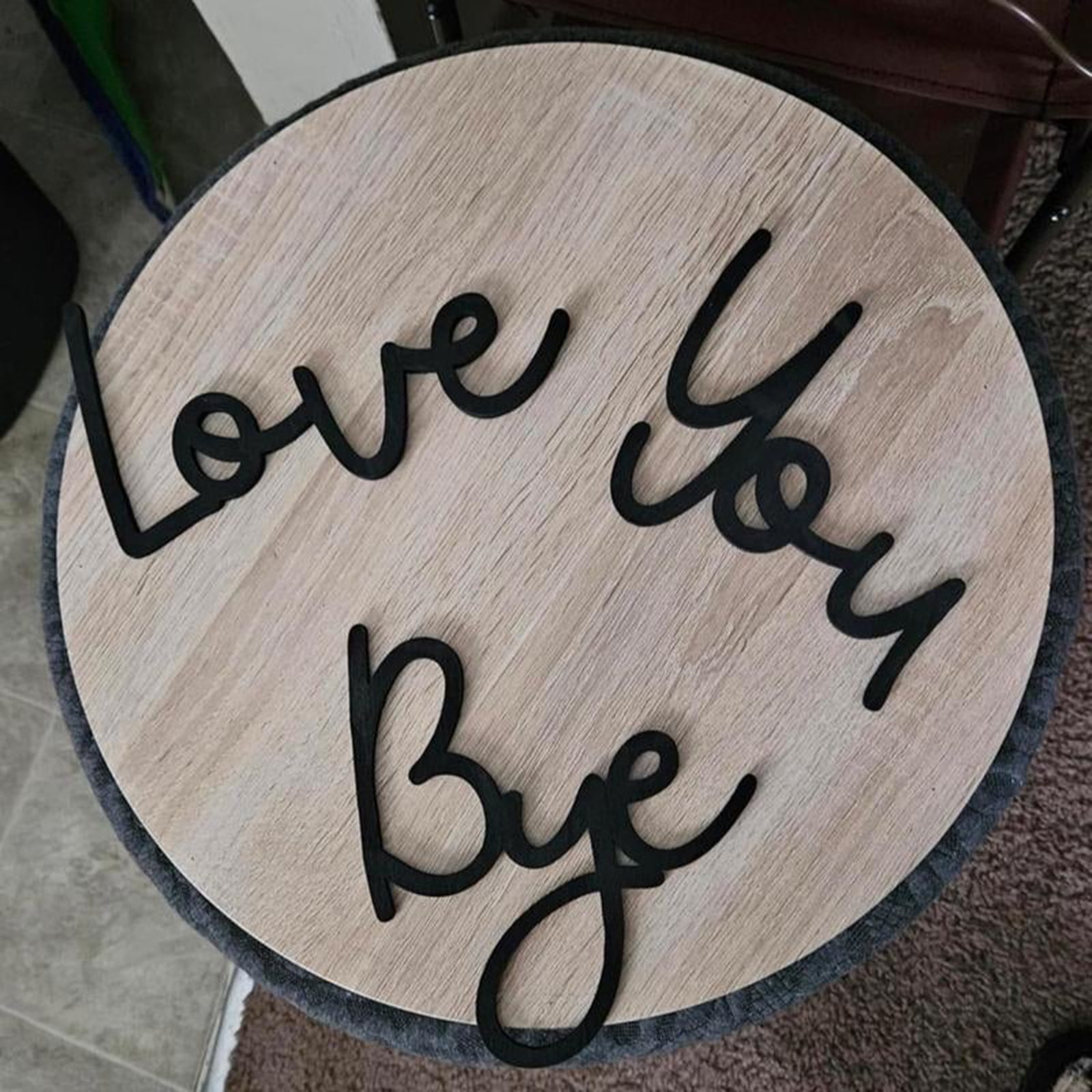 Knosfe Love You Bye Sign: Modern Wooden Wall Decor, Handcrafted Door ...