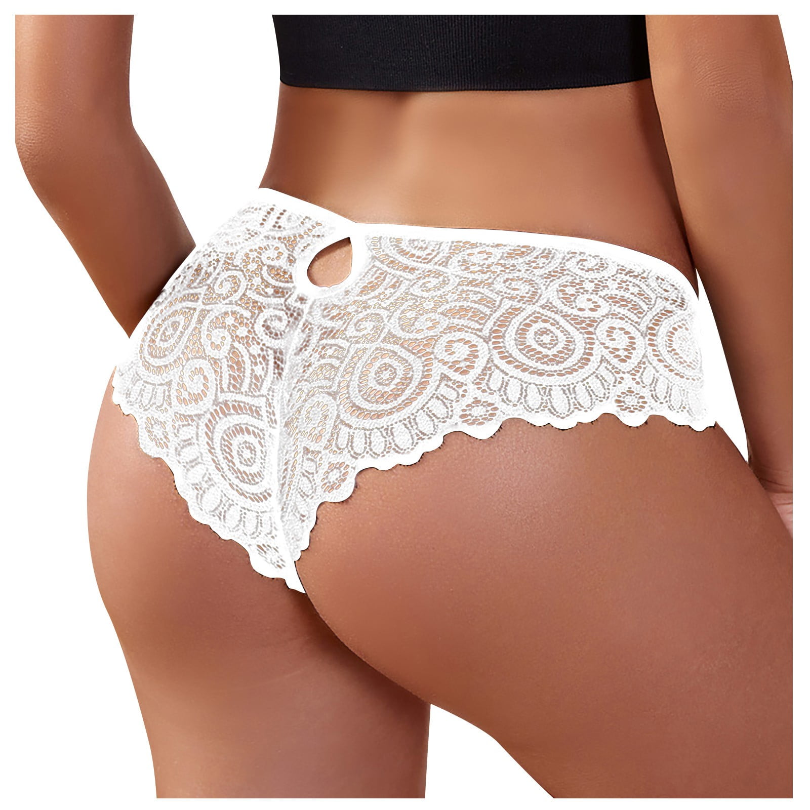 Knosfe No Show Underwear No Show Soft Lace Half Back Coverage Sexy