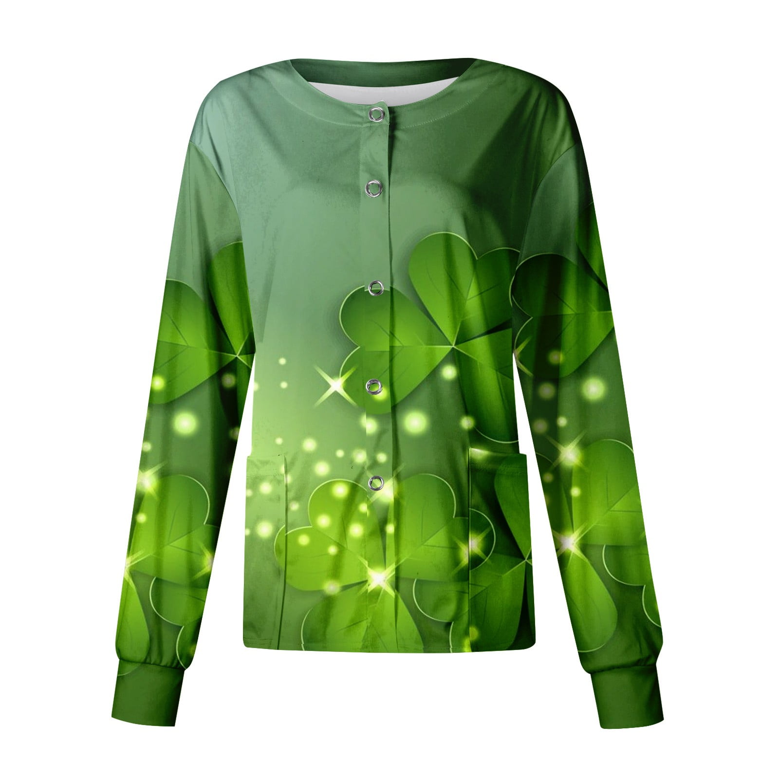 Knosfe Nurse Jackets for Women Scrub St Patricks Day Shamrock Medical ...