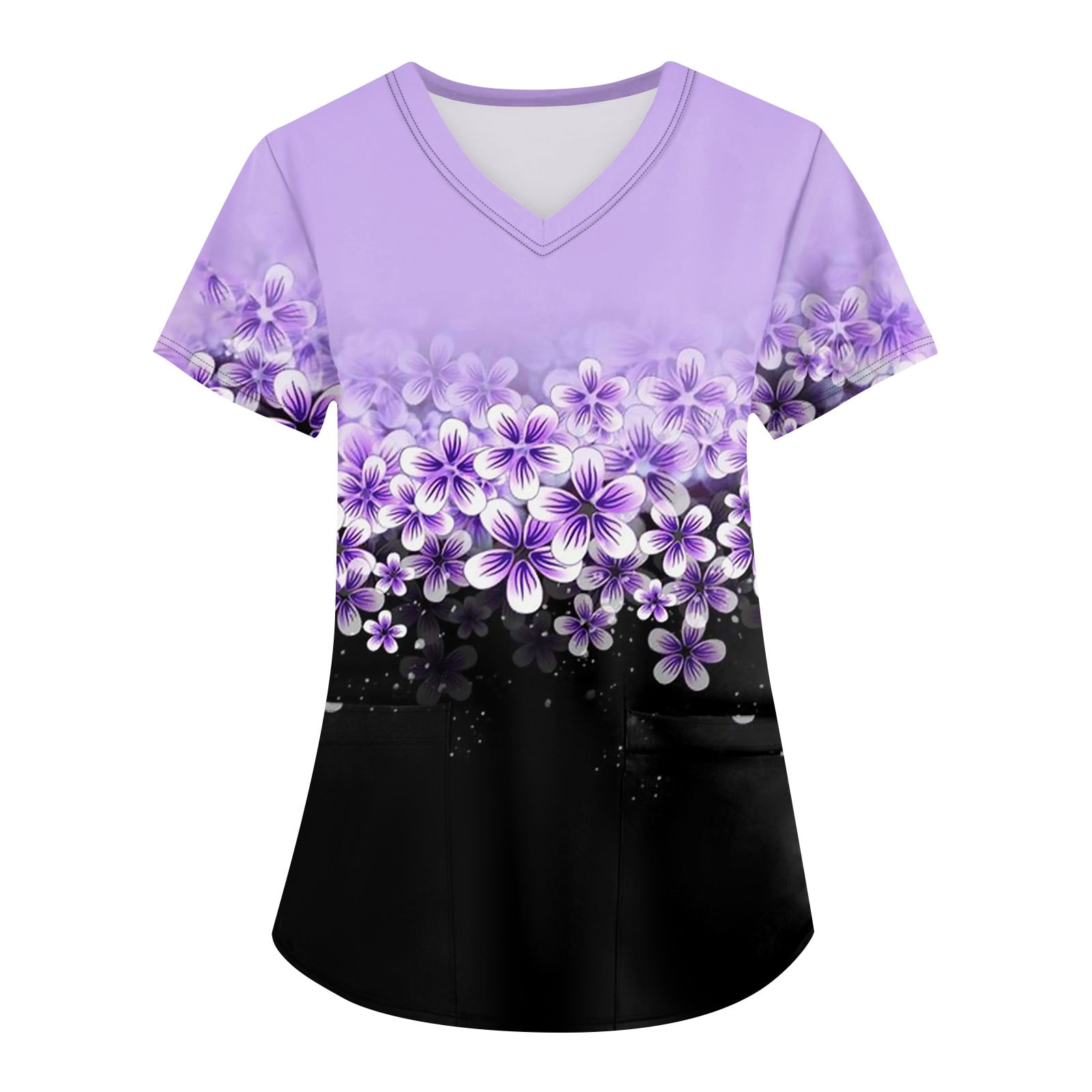 Knosfe Plus Size Scrubs for Women Summer Short Sleeve V Neck Workwear ...