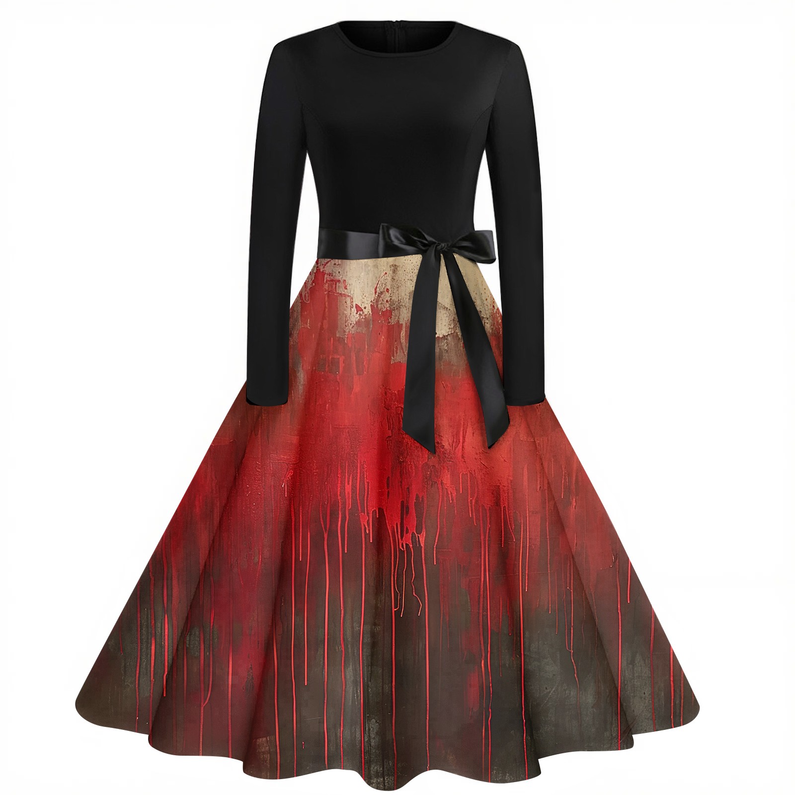Knosfe Womens Halloween Dress Spooky Bat Spider Swing Cocktail Retro ...