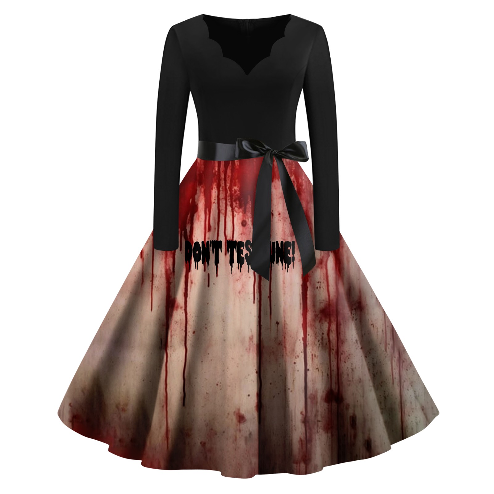 Knosfe Womens Halloween Dress Spooky Ghost Pumpkin Retro Swing Evening ...