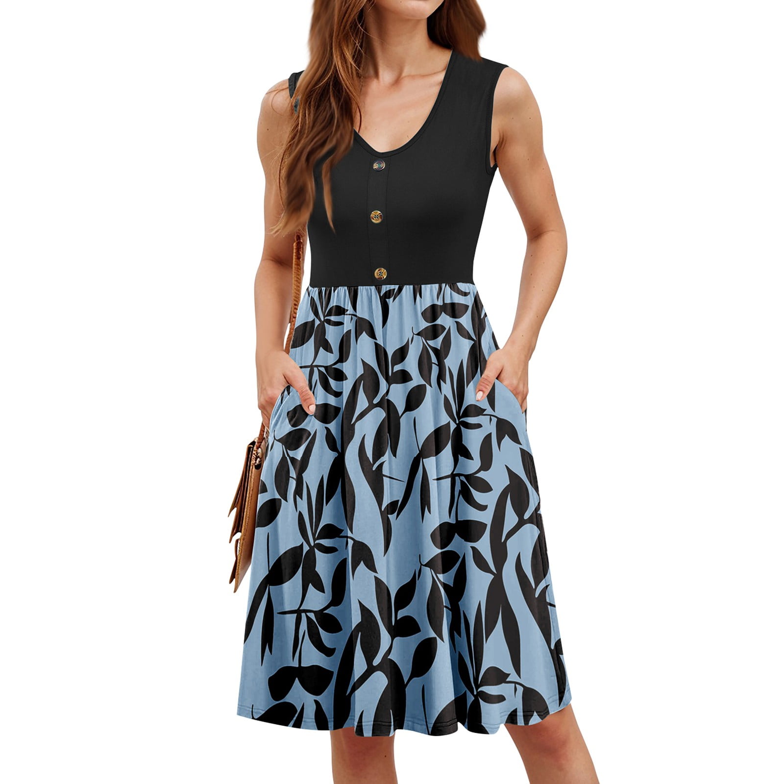 Knosfe Womens Summer Casual Button Down Mini Dress Floral Beach ...