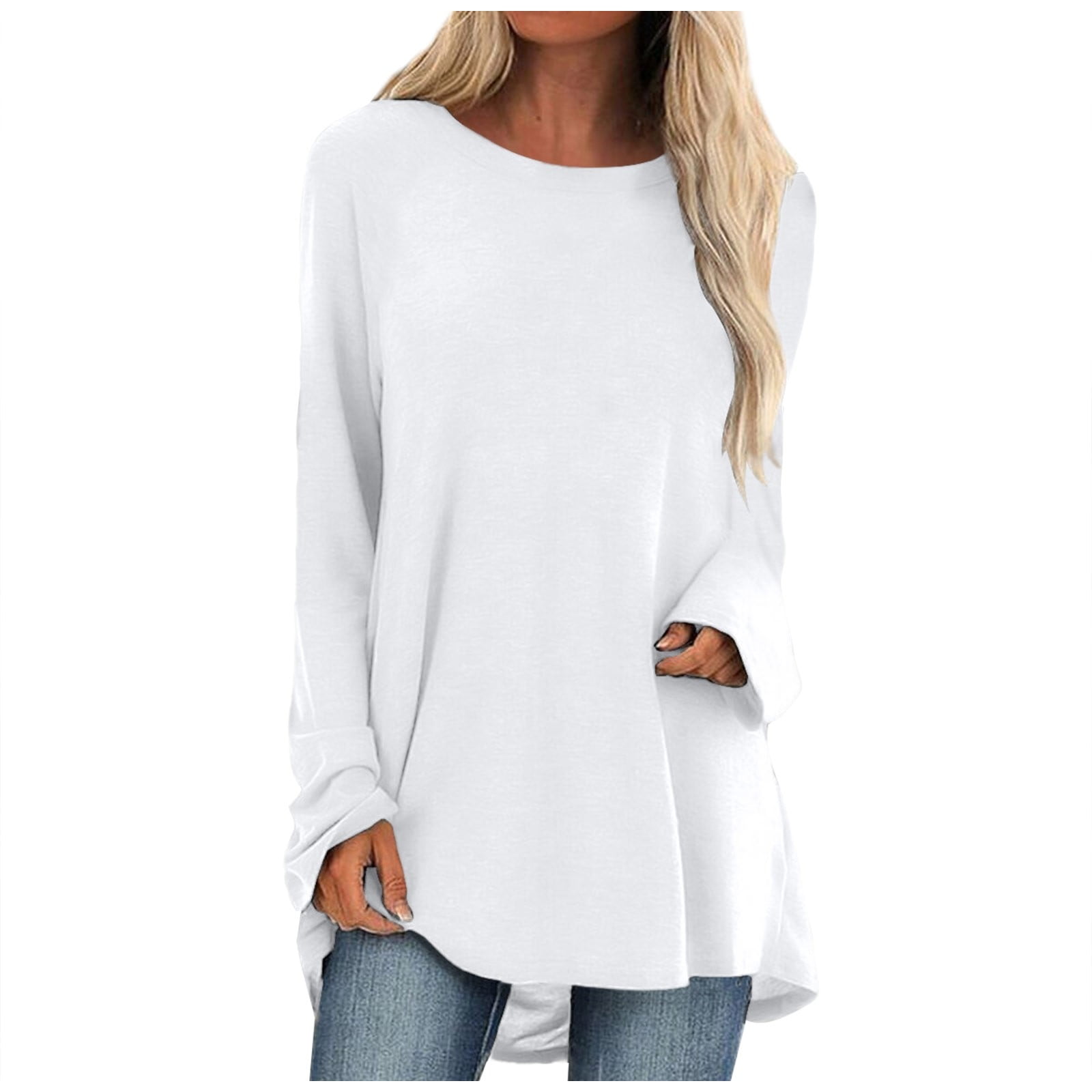 Knosfe Womens Tunics To Wear with Leggings Plus Size Casual Crewneck ...