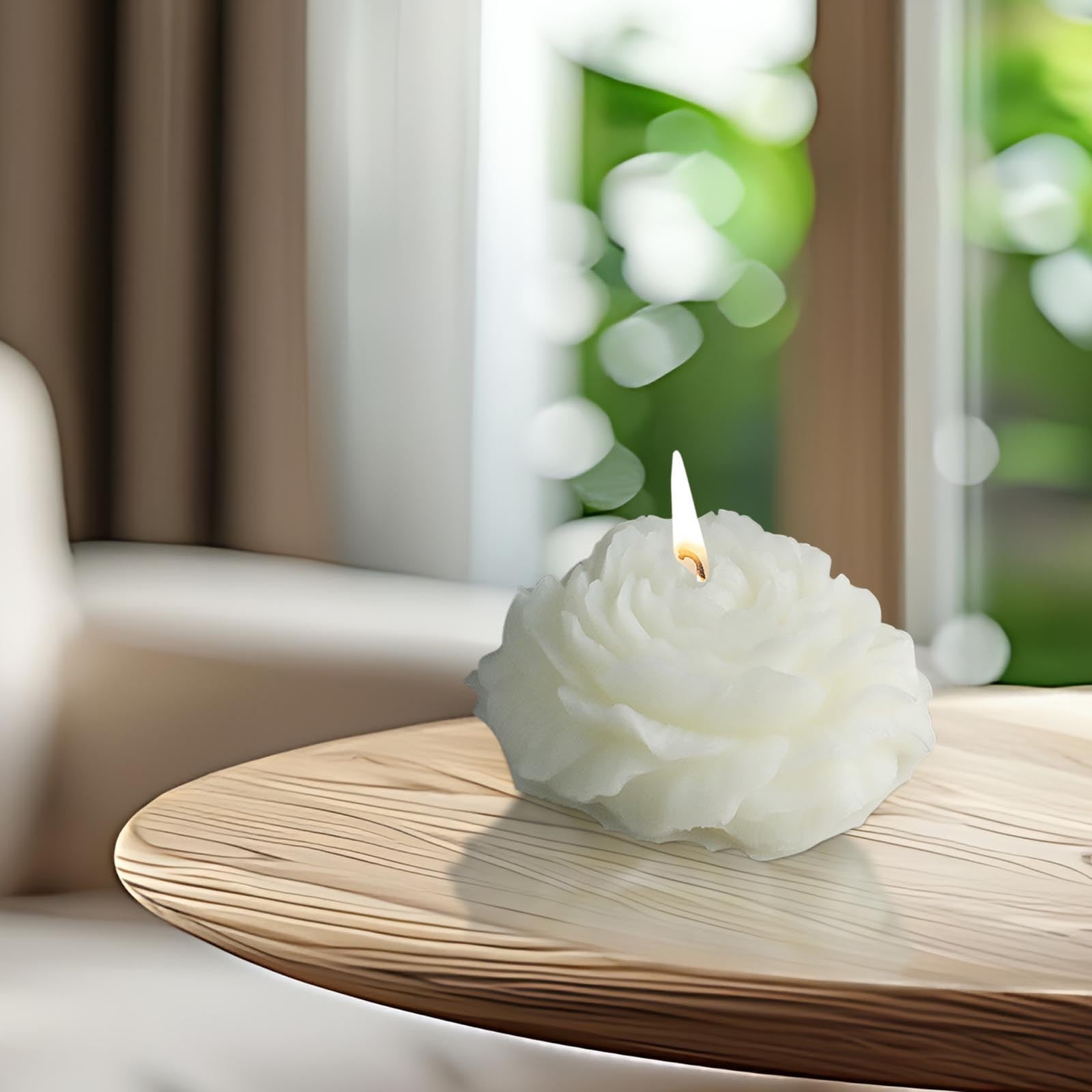 Knot Ball Candle - White Large Handmade Pillar Scented Soy Wax Candles ...