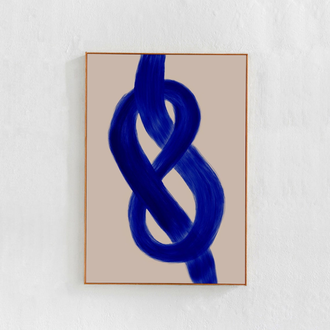 The Knot: Cobalt Blue, Contemporary Art, Abstract Scandi Style Wall Art ...
