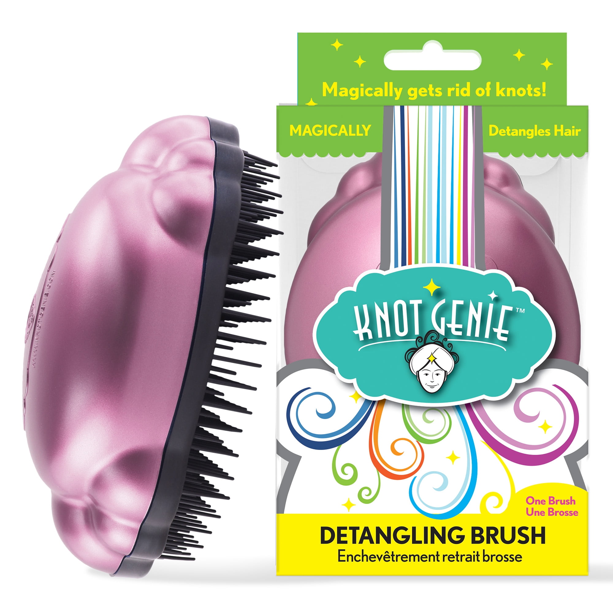 Knot Genie Detangling Hair Brush for Kids (Petal Pink) | Original Full ...