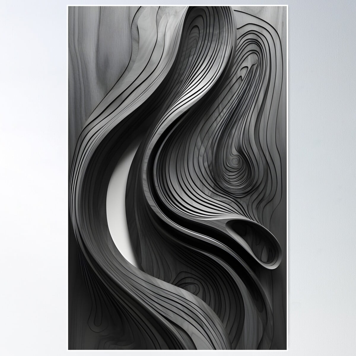 Knot Wood Cut Design Natural Tree Sculpture Modern Abstract Minimalist ...