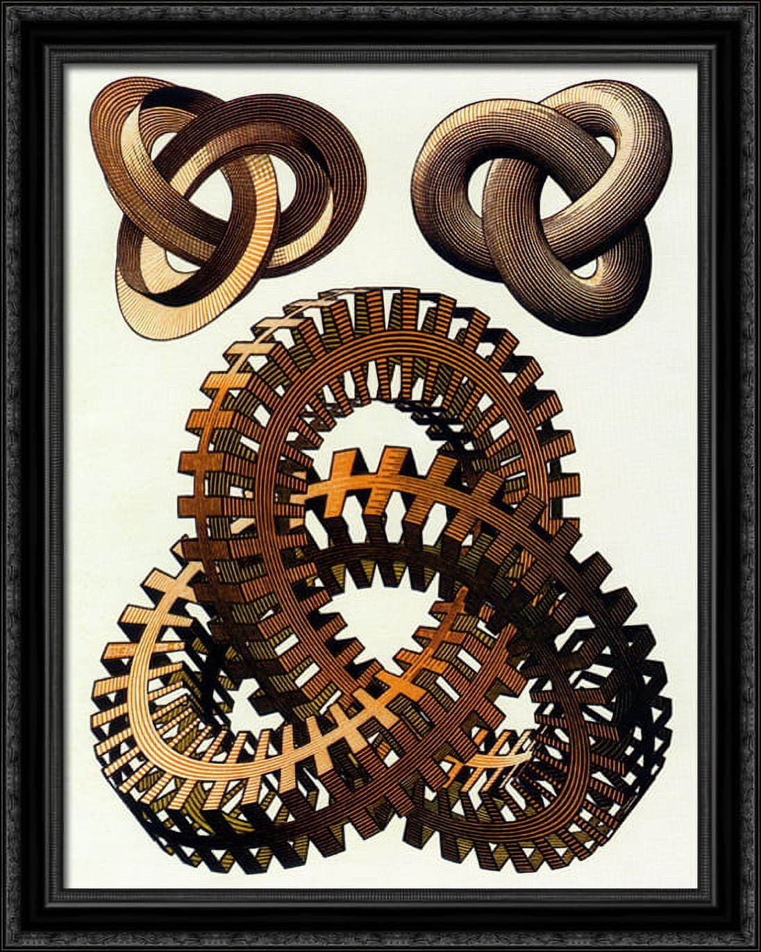 Knots Colour 28x34 Large Black Ornate Wood Framed Canvas Art by M.C ...
