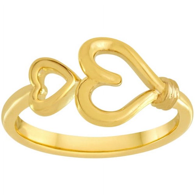 Knots of Love 14kt Yellow Gold over Sterling Silver Heart Ring ...