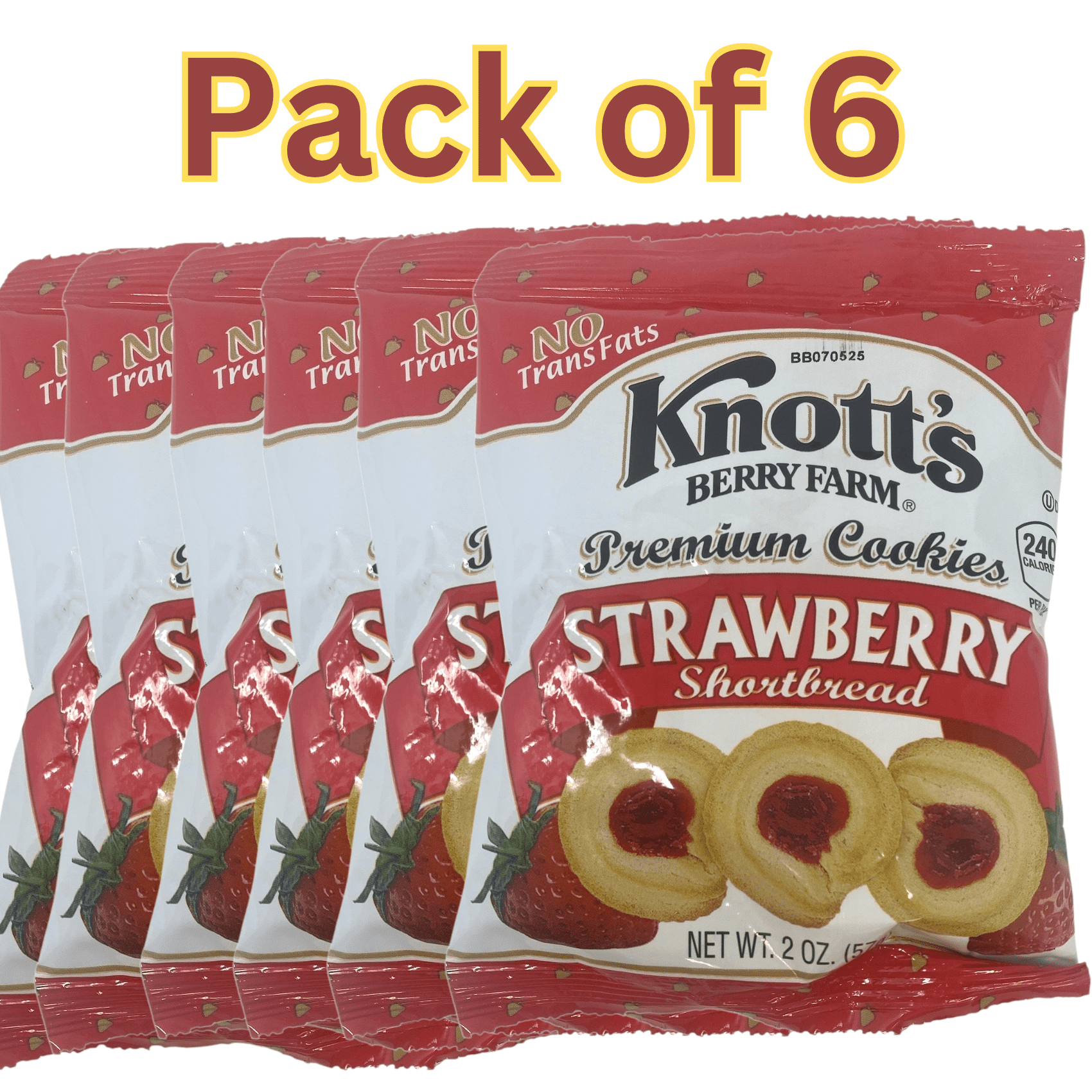 Knott's Berry Farm Premium Cookies, Strawberry Shortbread, 2 oz (Pack ...