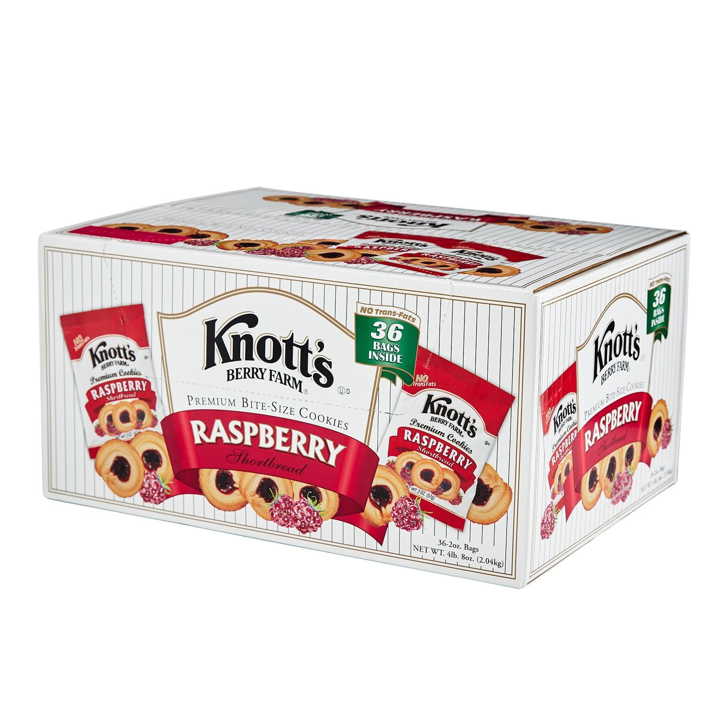 Knott’s Berry Farm Raspberry Shortbread Cookies, 36 Bags, 2 oz Each ...