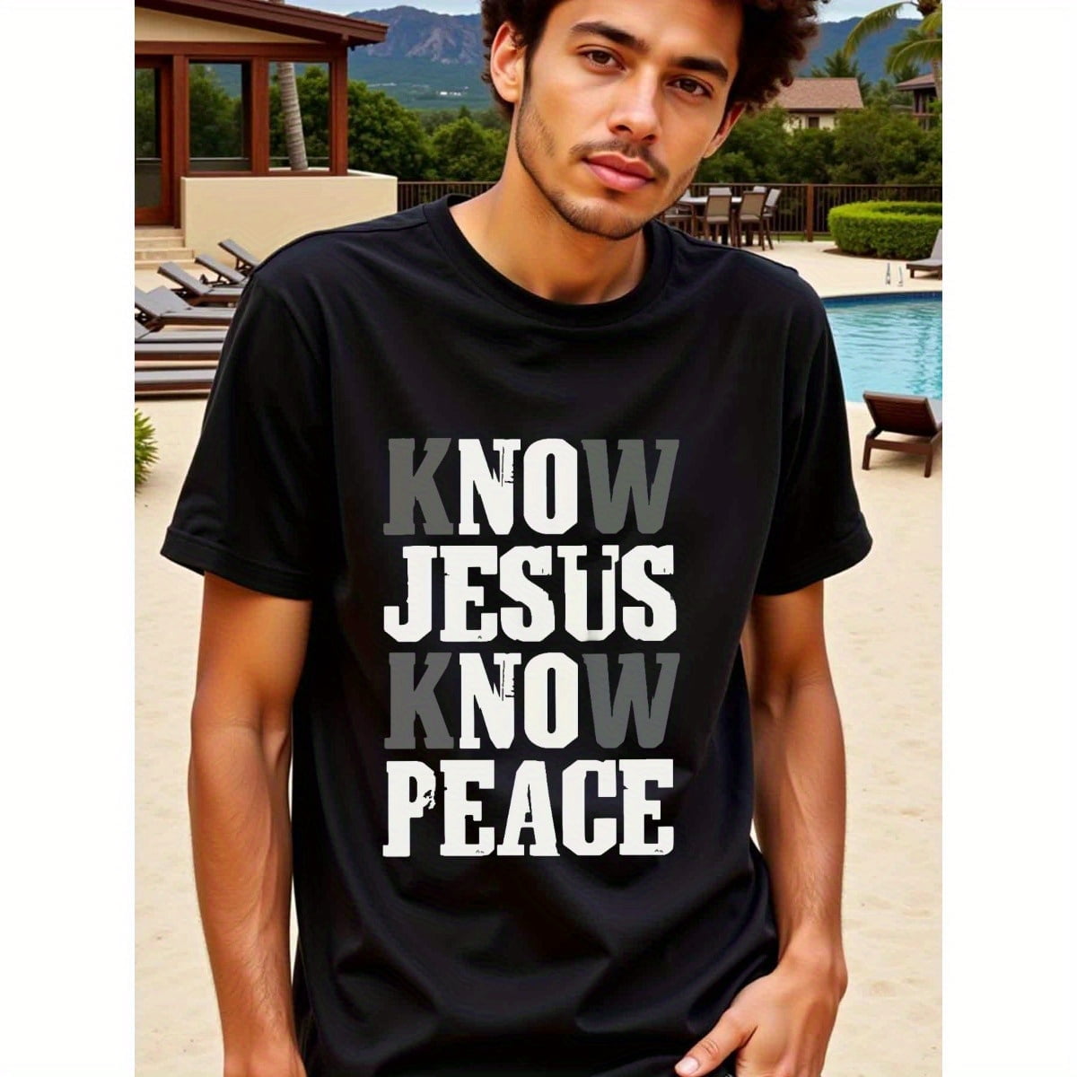 Know Jesus Know Peace Graphic T-Shirt for Men - Walmart.com