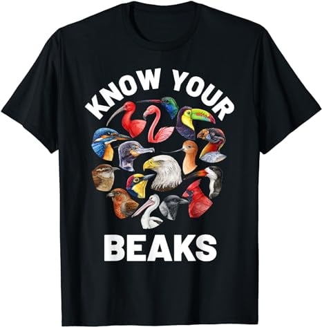 Know Your Beaks Types of Birds Shirt for Birdwatcher T-Shirt - Walmart.com