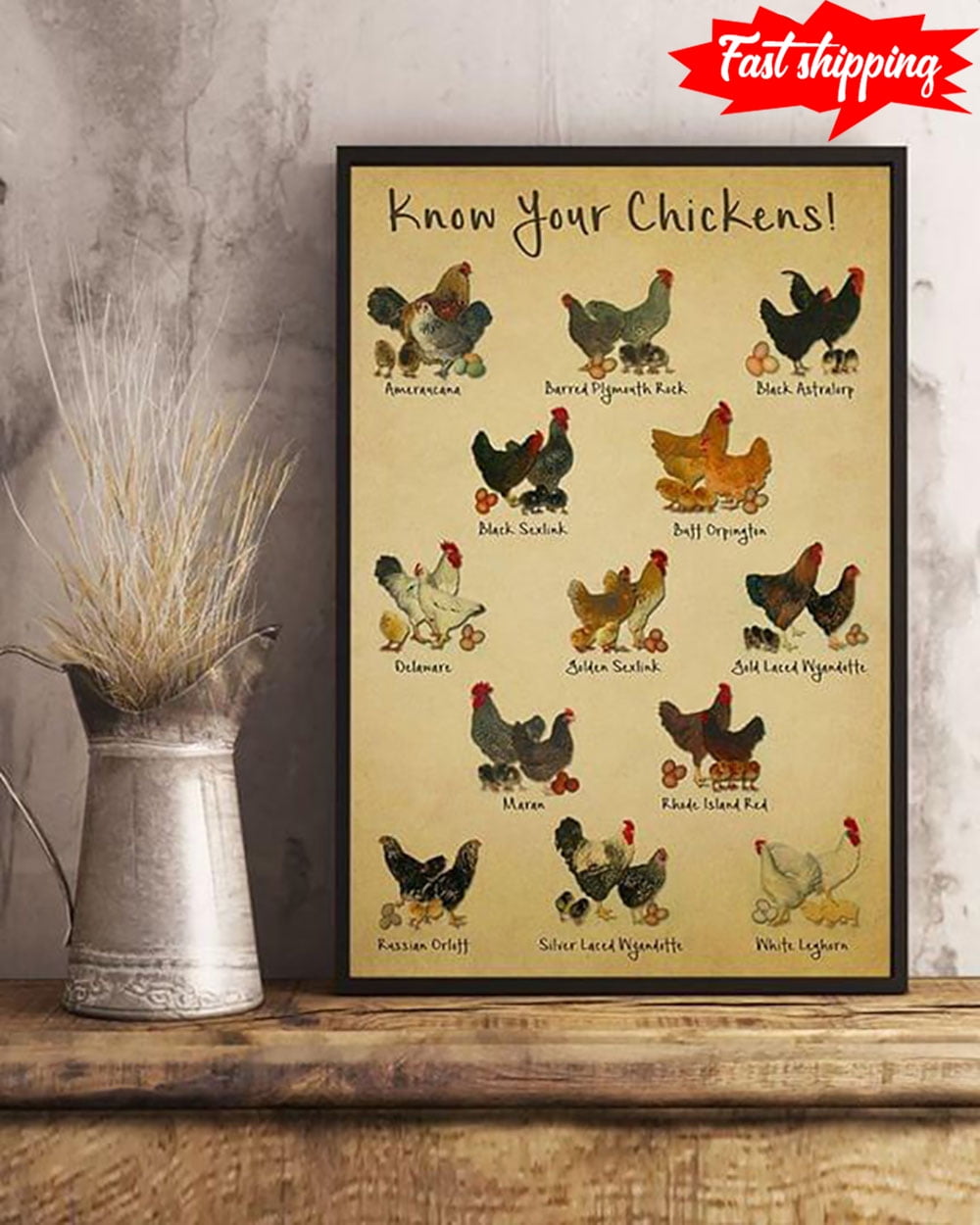 Know Your Chickens! 16 x 24 Inch Poster - Walmart.com
