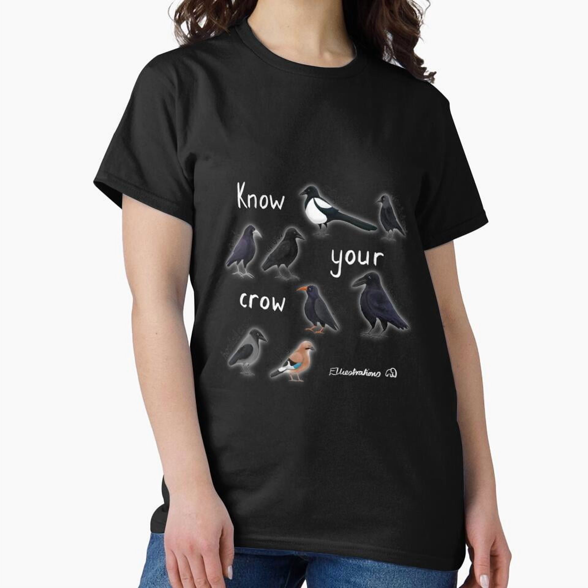 Know Your Crow Funny Bird Identification Chart Graphic H4661 T-Shirt ...