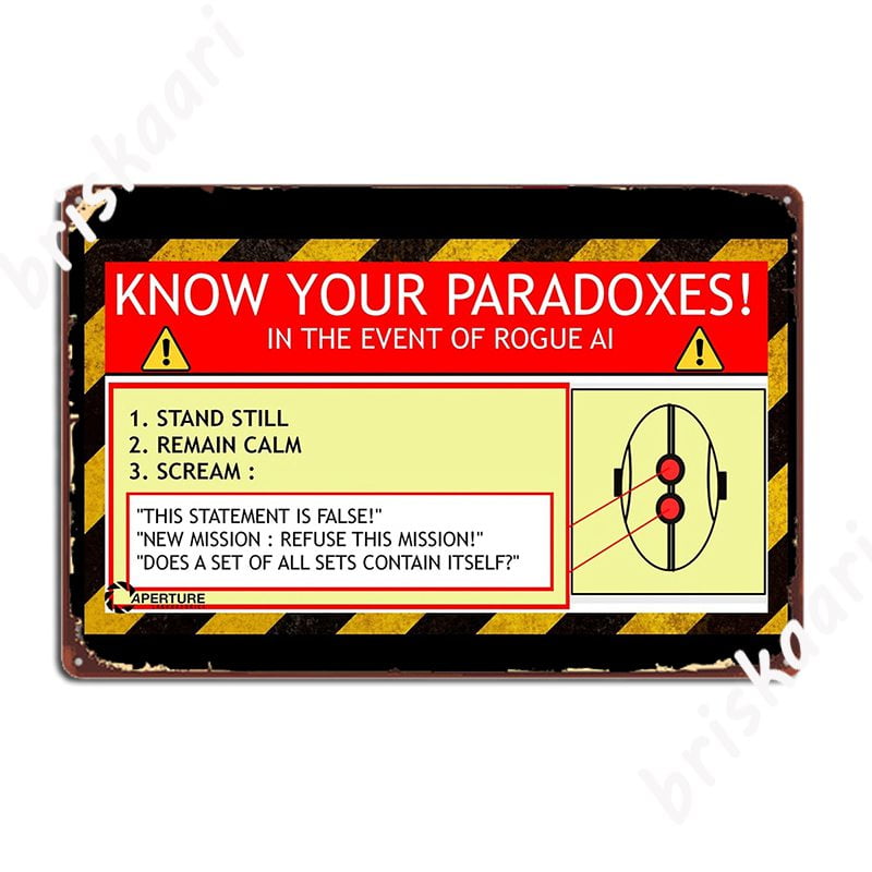 Know Your Paradoxes Metal Plaque Poster Club Pub Garage Wall Plaque ...