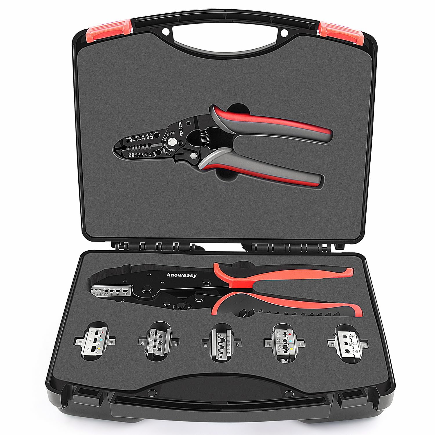 Knoweasy 8PCS Ratchet Crimping Tool Set with Automatic Wire Stripper ...