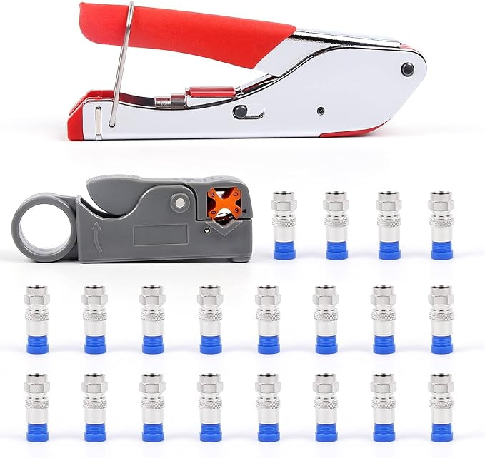 Knoweasy Compression Tool Kit - Coaxial Cable Crimper, Cutter with ...