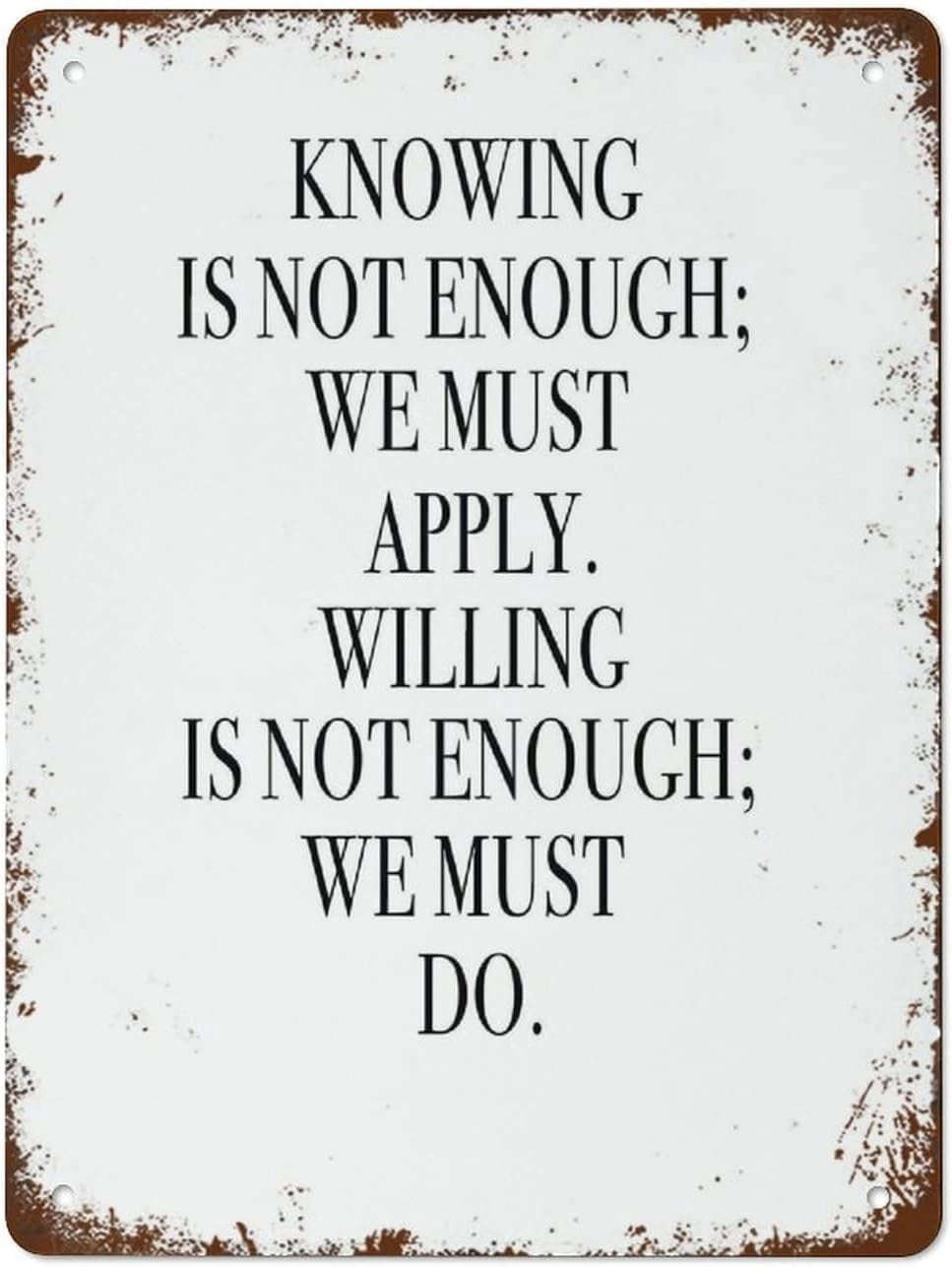 Knowing Is Not Enough Modern Wall Decor Office Decor Vintage Metal ...