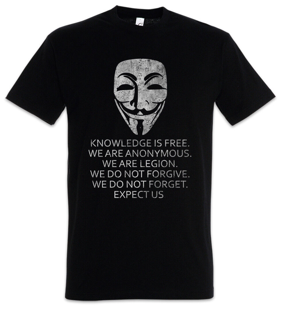Knowledge Is Free T-Shirt Guy We are Fawkes Anonymous Computer Science ...
