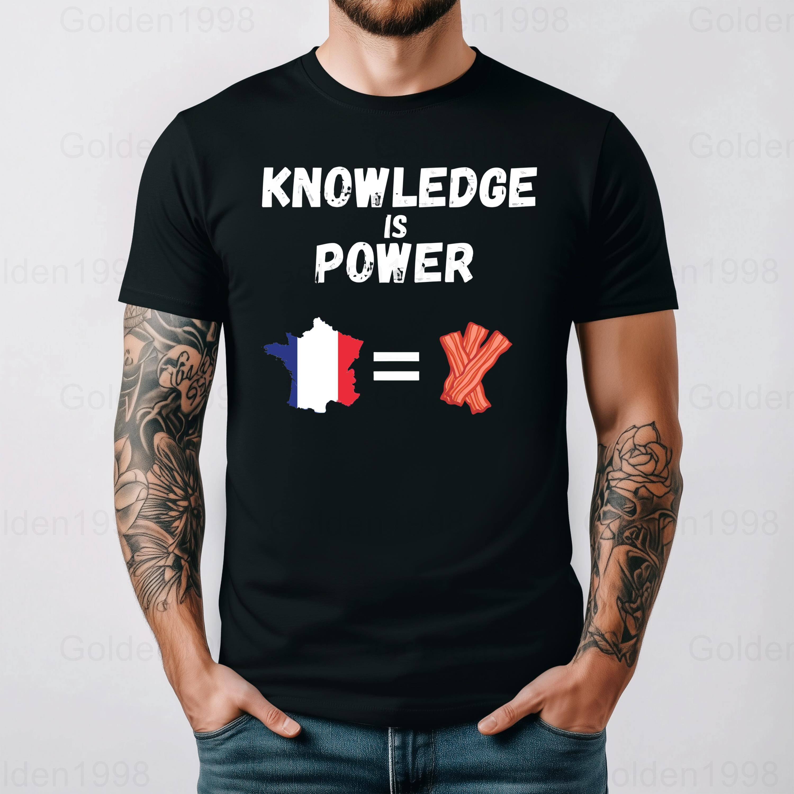 Knowledge Is Power France Is Bacon Funny Misheard Quote Nerdy Geek ...