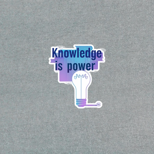 Knowledge Is Power Inspirational Sticker, Light Bulb Decal For Laptops ...