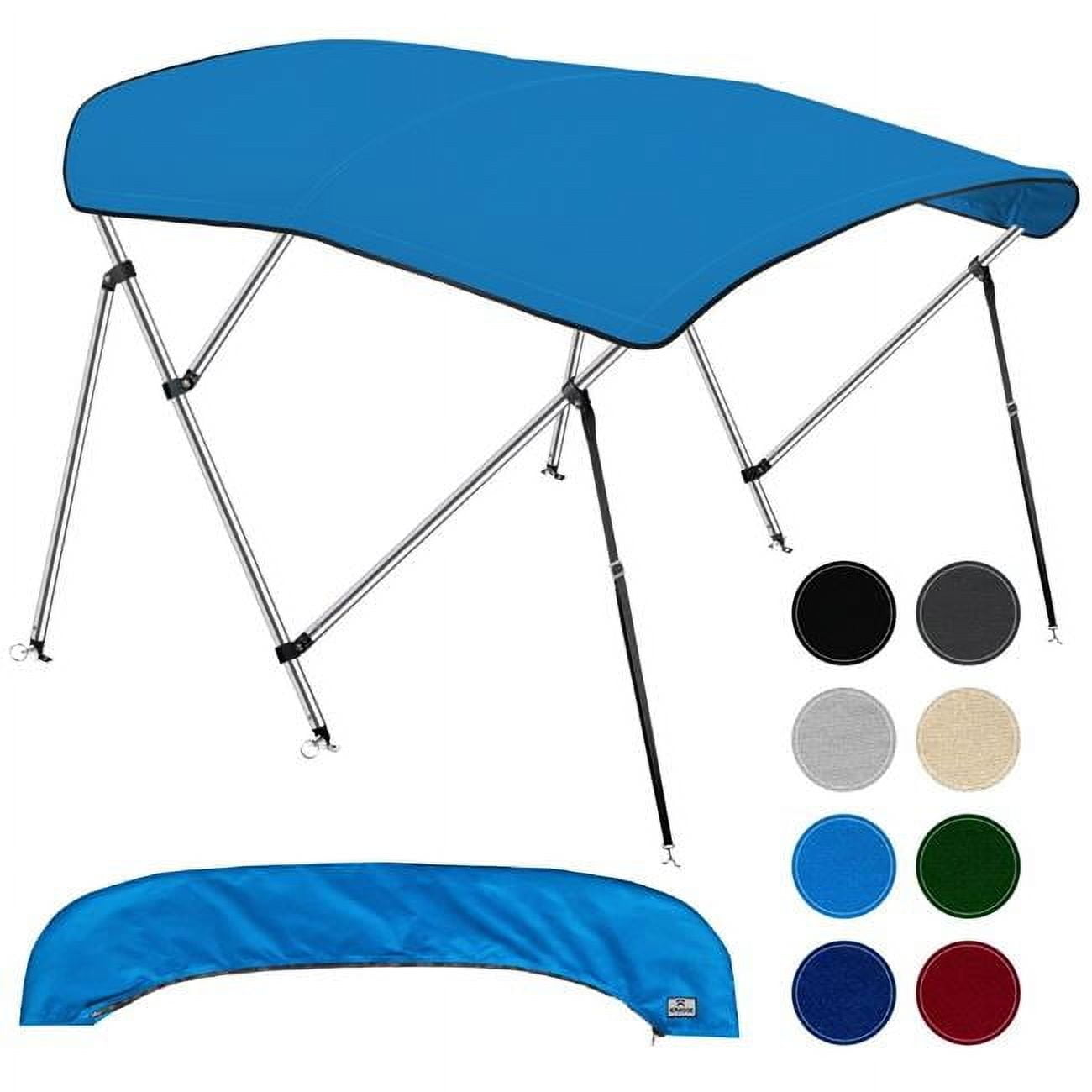Knox B33-T33B 73-78 in. 3 Bow Bimini Tops for Boats, Fadeproof, Support ...