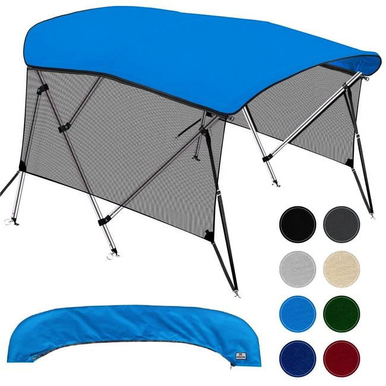 Knox B33-T33B-Z3 73-78 in. Universal 3-Bow Bimini Tops for Boats with Mesh Sidewalls - Pacific ...