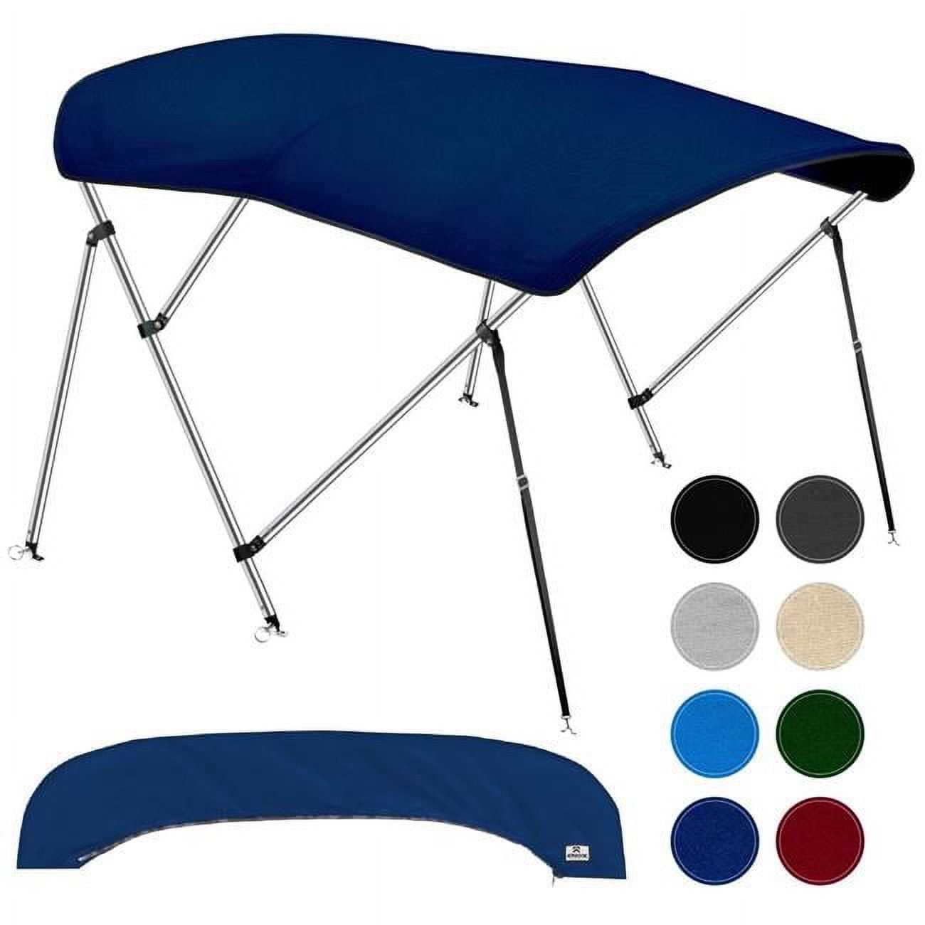 Knox B36-T36G 91-96 in. Bass Boat 3 Bow Bimini Tops for Boats, Navy ...