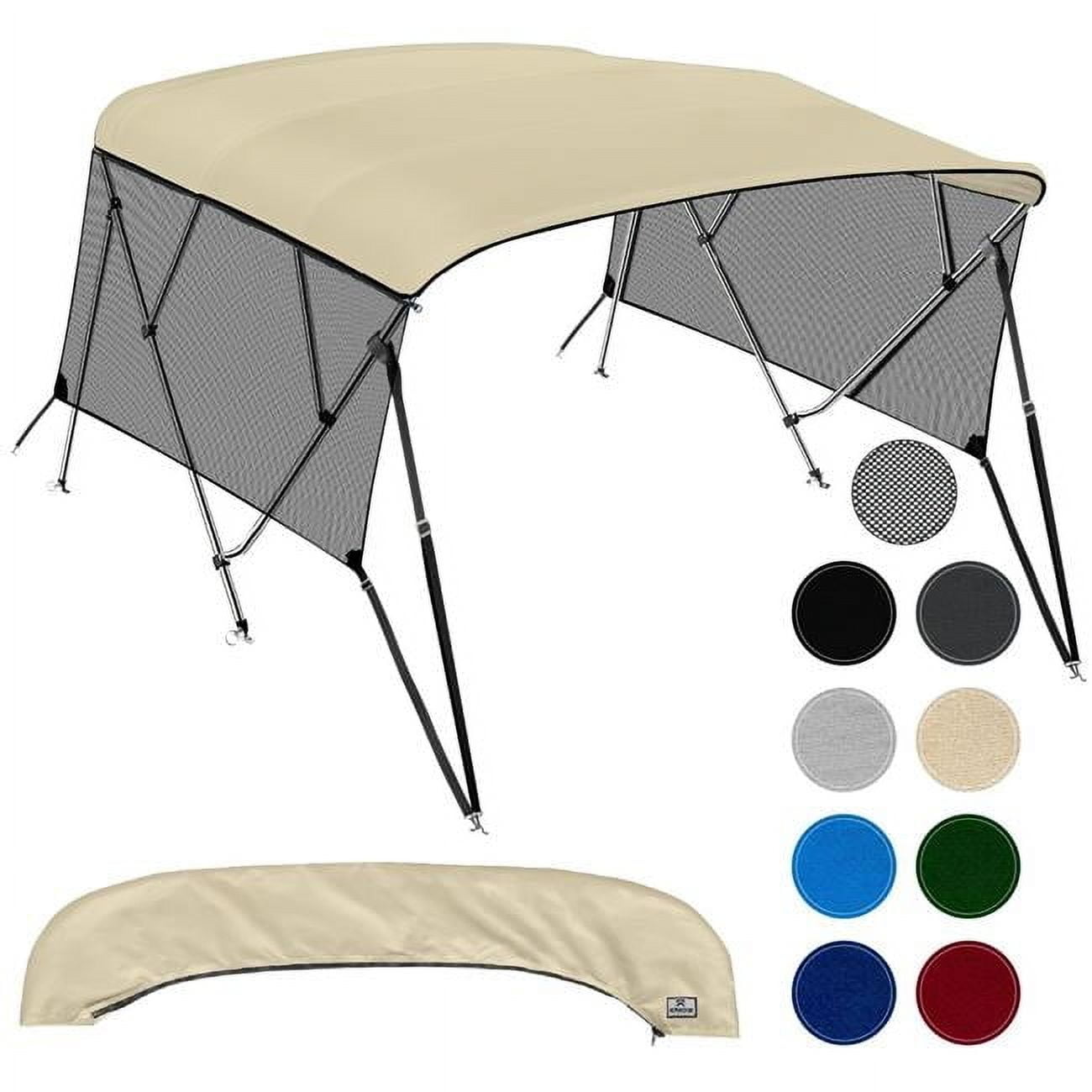 Knox B41-T41E-Z4 61-66 in. Universal 4 Bow Bimini Tops with Detachable ...