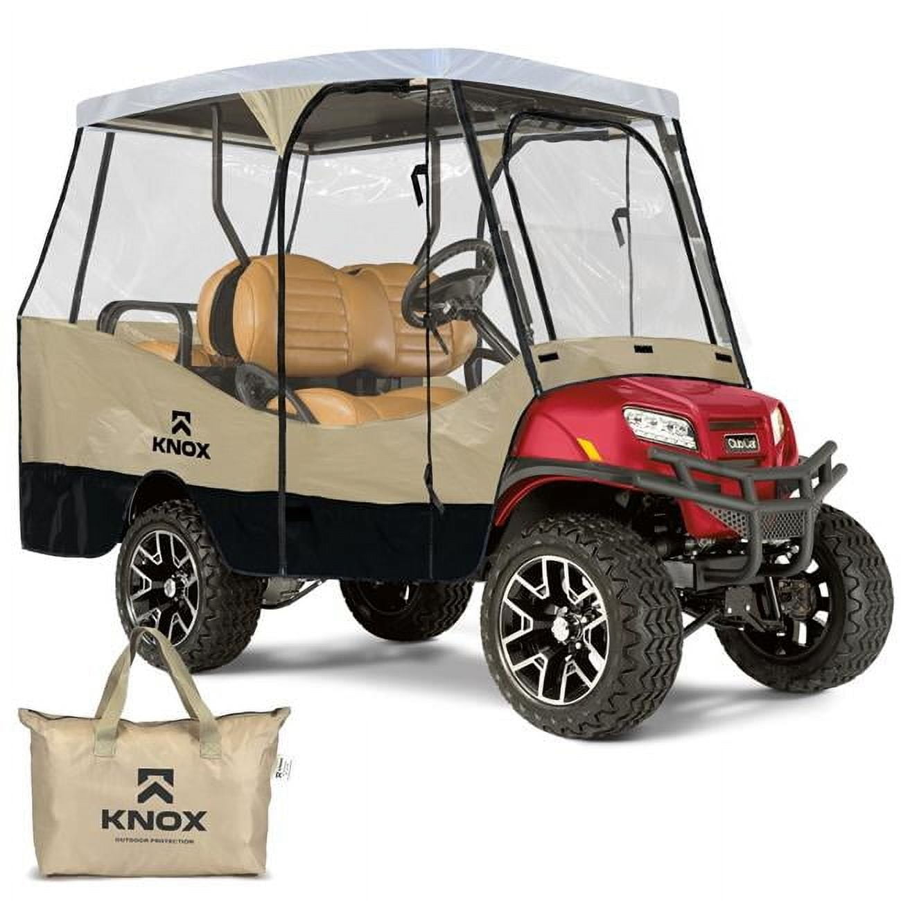 Knox GLF016 4 Person Golf Cart Enclosure, 4 Seater, 600D Transparent ...