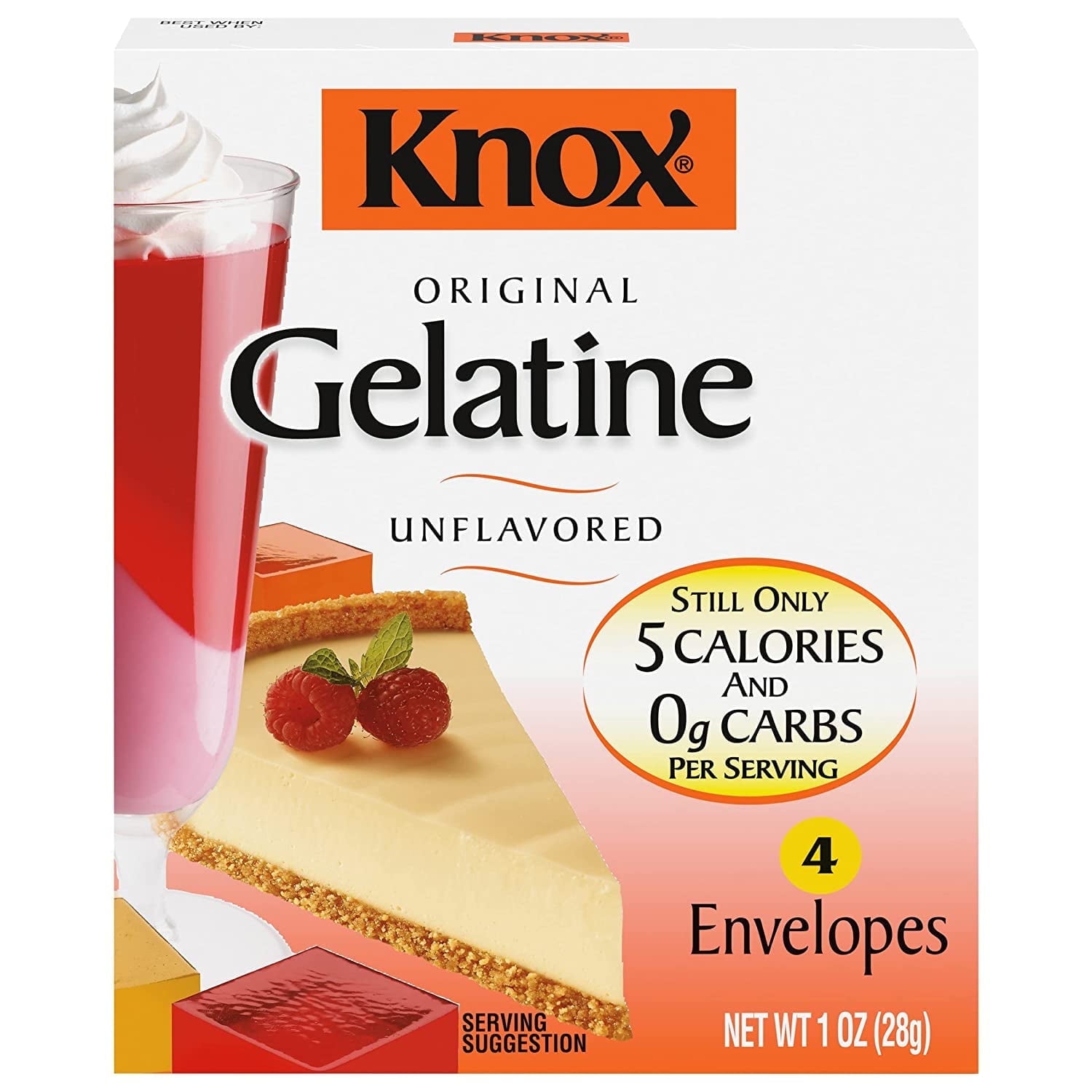 Knox, Original Gelatine, Unflavored, 4 Envelops, 1 oz Pack of 3 ...