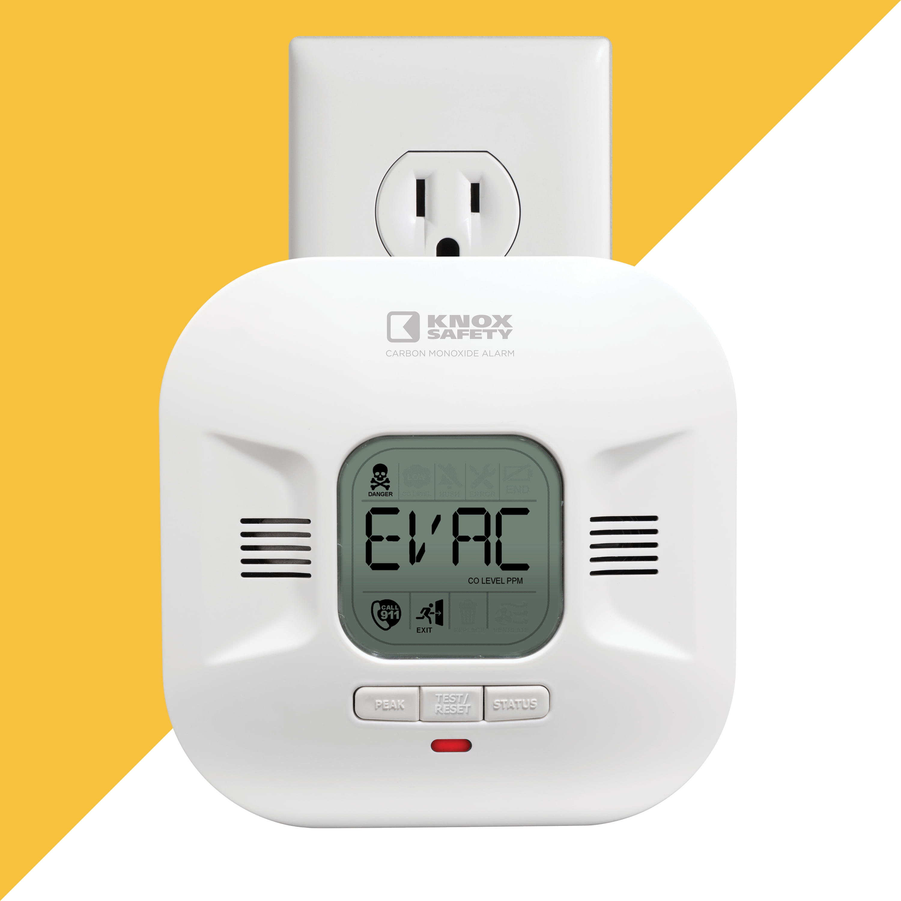 Knox Safety Plugin Carbon Monoxide Detector, Voice Alert & LCD Display ...